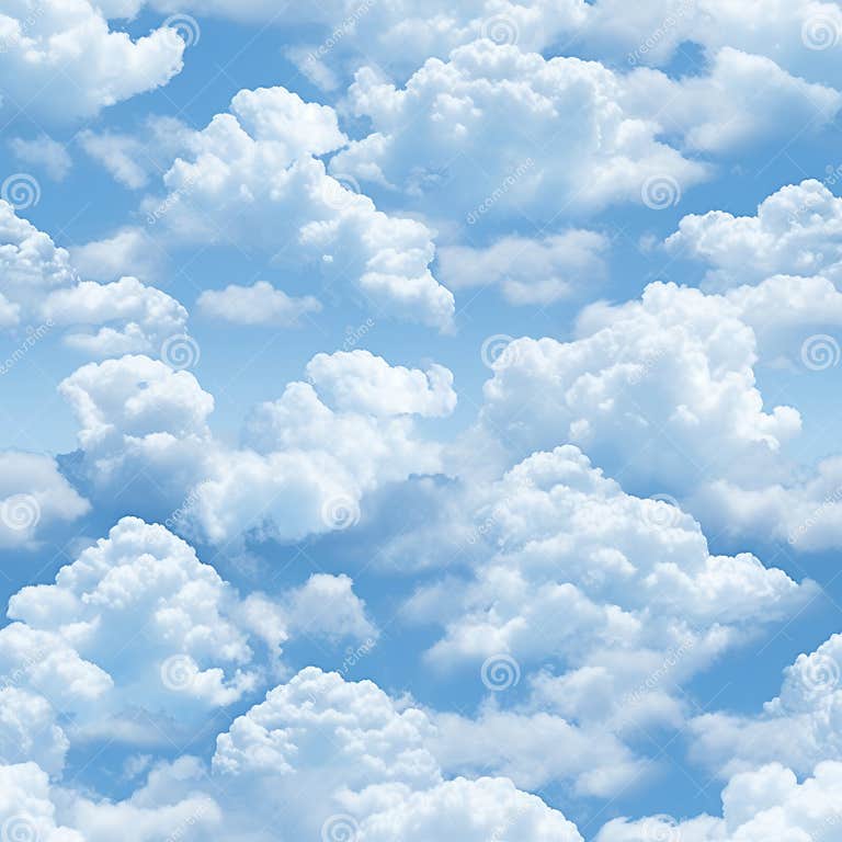 Seamless Pattern of Photo Realistic Blue Sky and Clouds Textures for ...