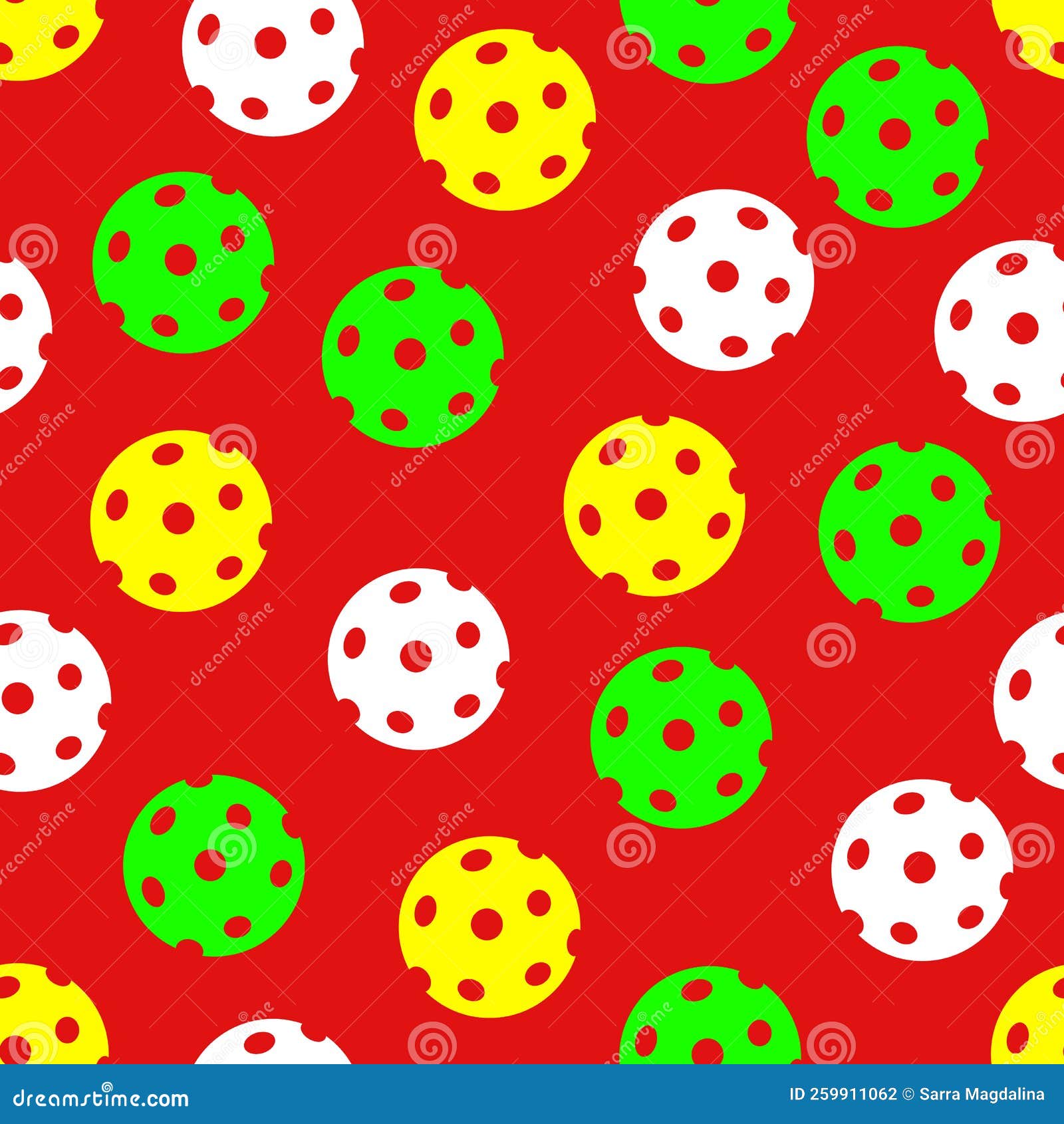 Seamless Pattern of Pickleball Balls Stock Vector - Illustration of ...