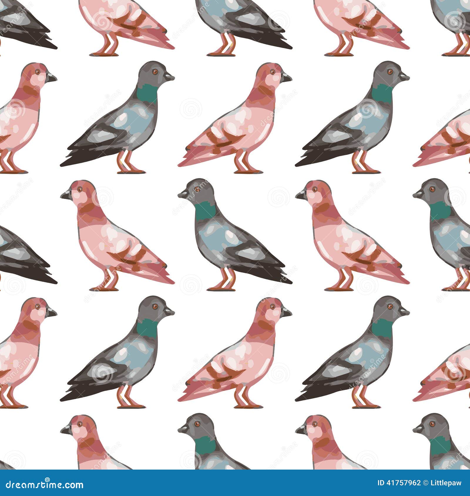 Seamless Pattern with Pigeons Stock Vector - Illustration of pattern ...