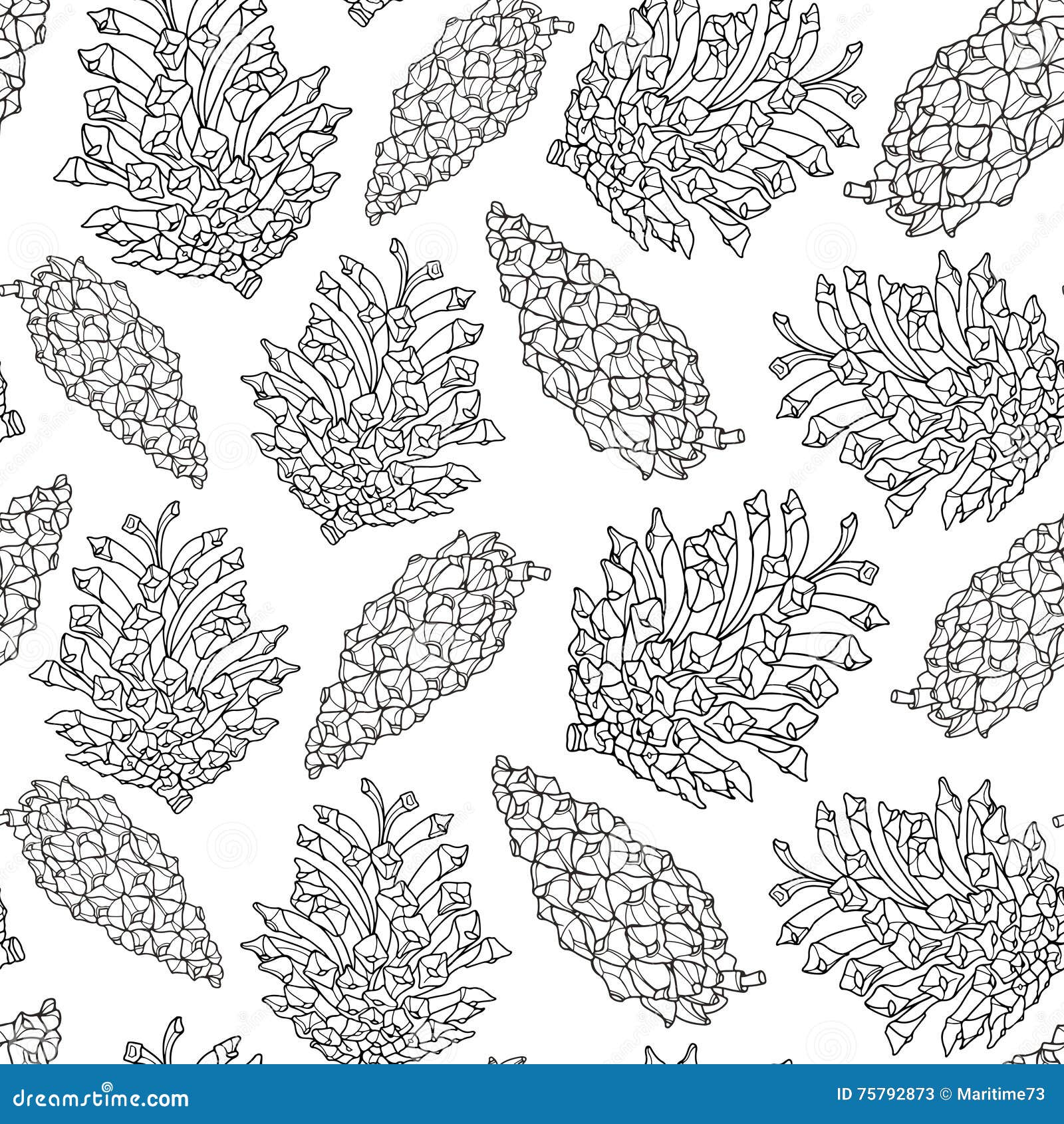 Hop Cones. Outline Hand Drawing. Isolated Vector Object On White ...