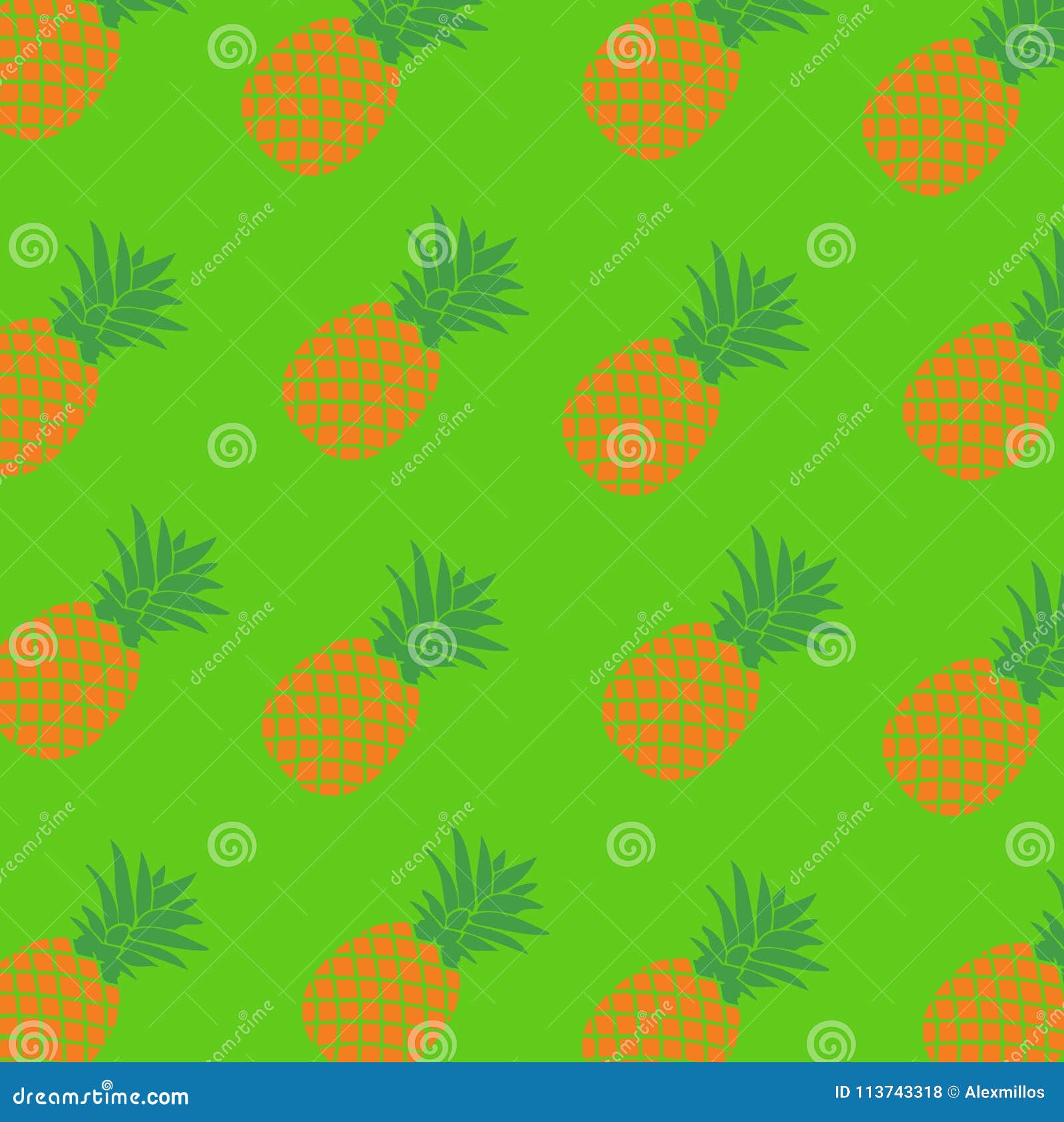 Seamless Pattern with Pineapple Illustrator. Design Graphic. Stock ...