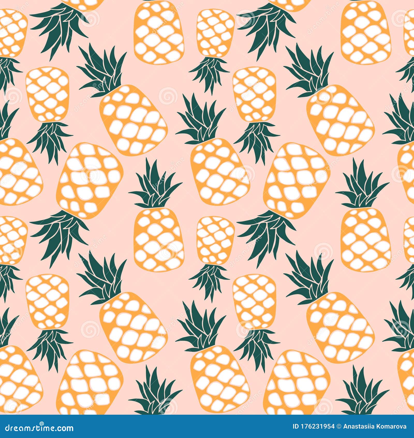 Seamless Pattern with Pineapples. Tropical Print Stock Vector ...