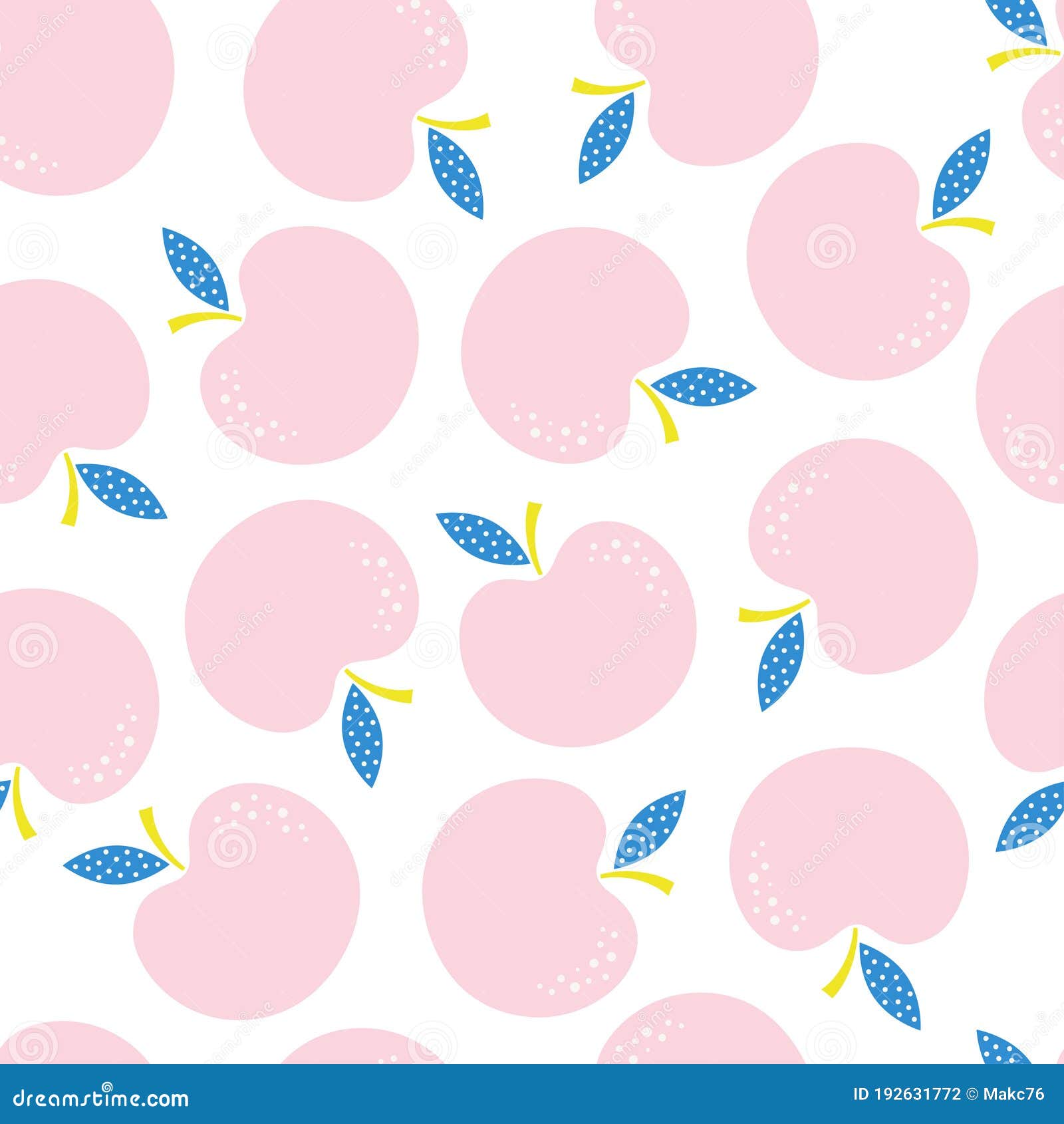 Seamless Pattern with Pink Apples, Vector Illustration Stock Vector ...