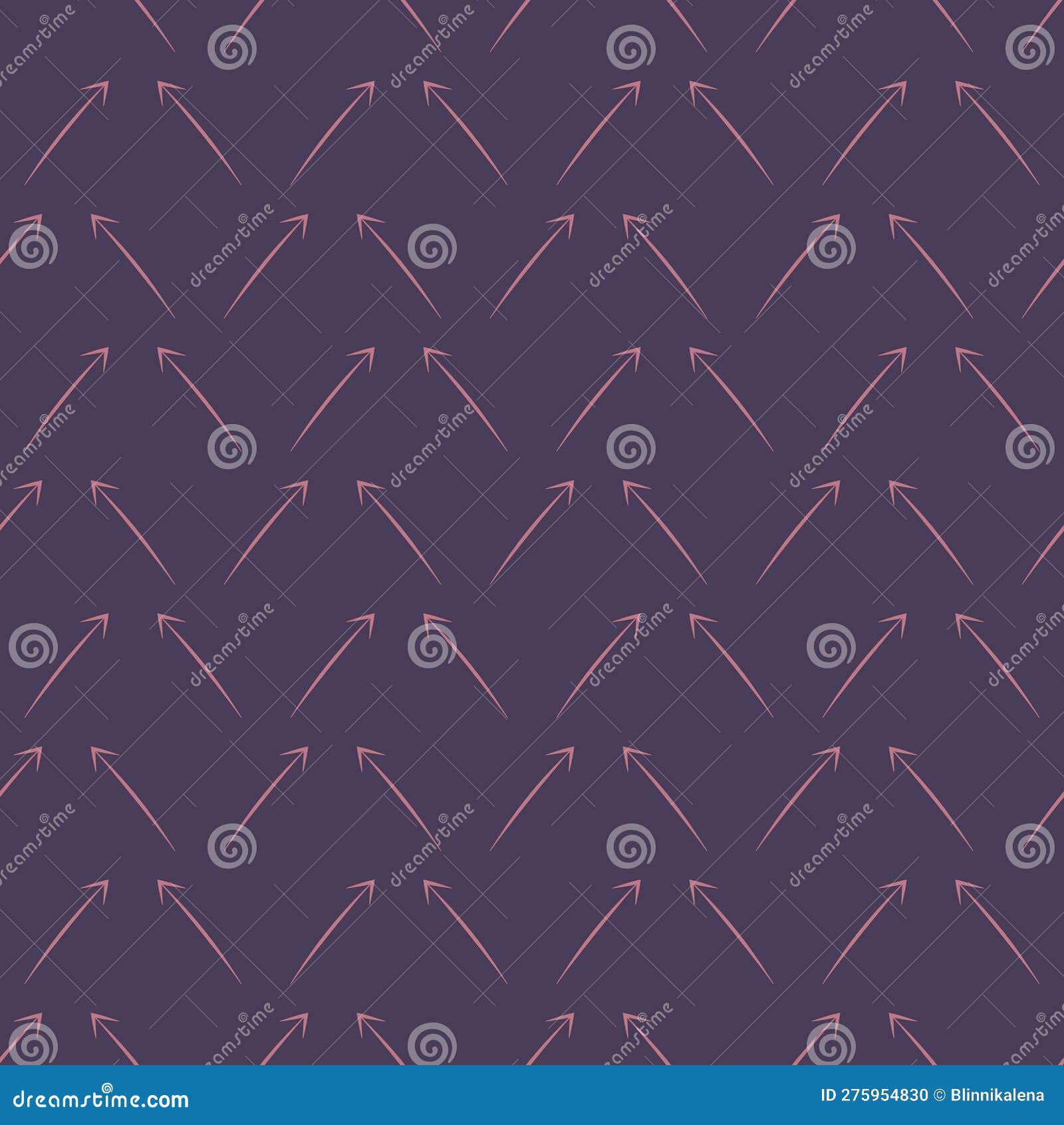 Seamless Pattern of Pink Arrows on a Dark Background. Diagonal Direction Up. Drawn Cursor ...