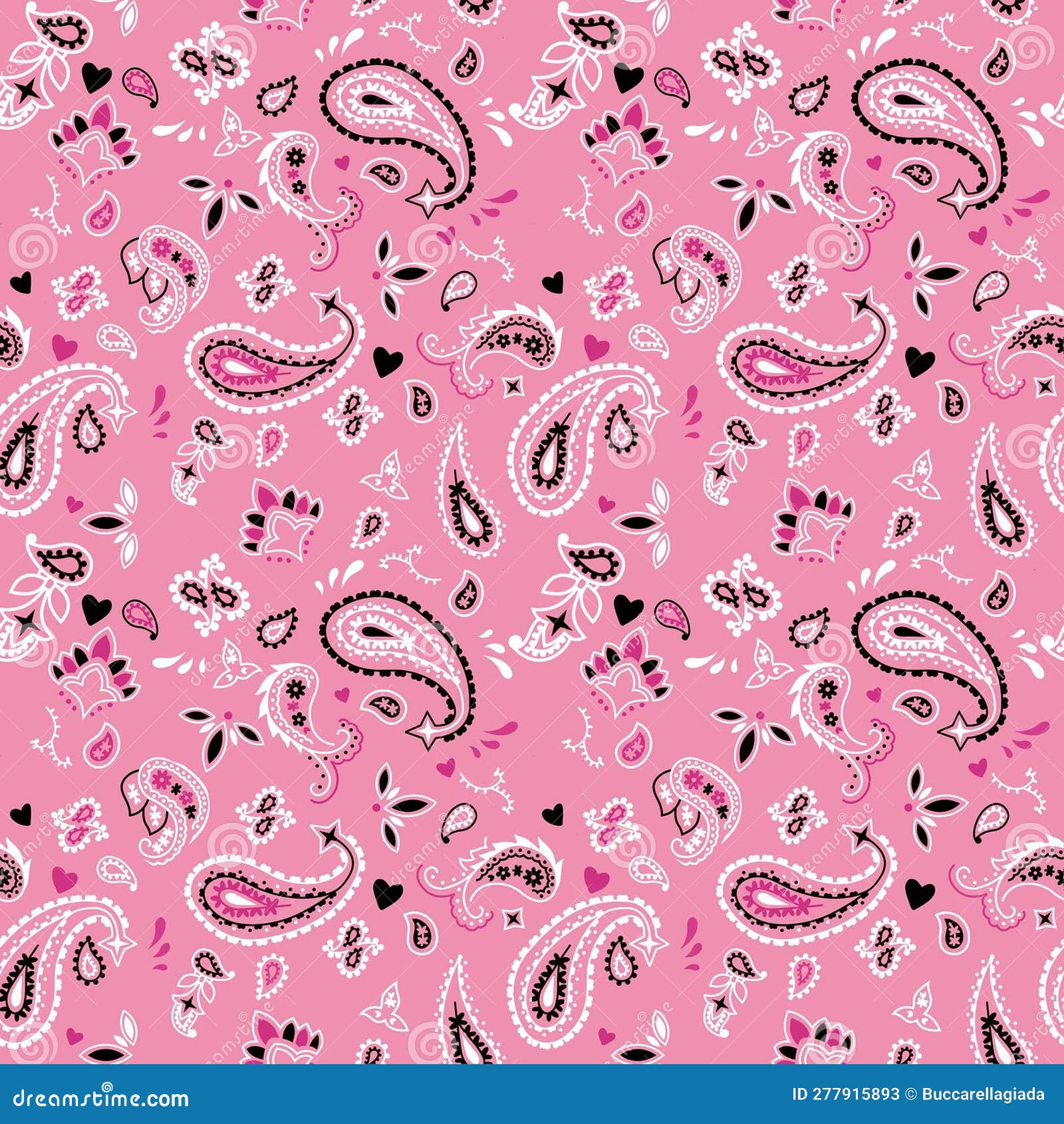 SEAMLESS PATTERN in PINK and BLACK PAISLEY DESIGN RASTER IMAGE Stock ...