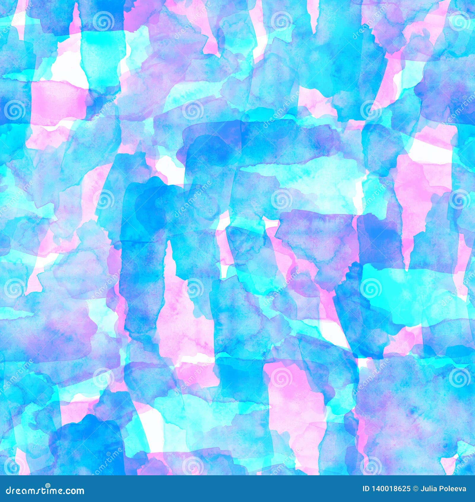 Seamless Pattern of Pink, Blue and Purple Watercolor Blots for ...