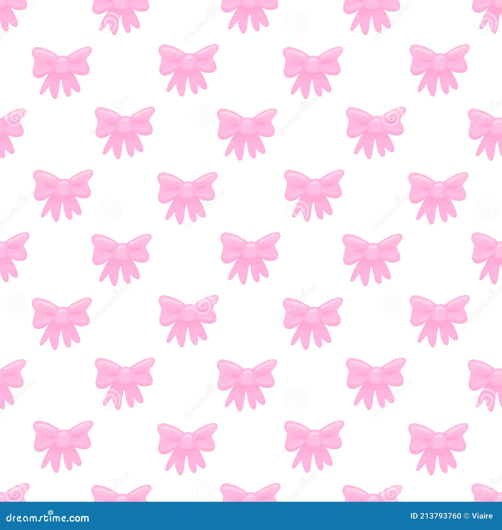 Seamless Pattern with Pink Bow on White Background. Stock Vector ...