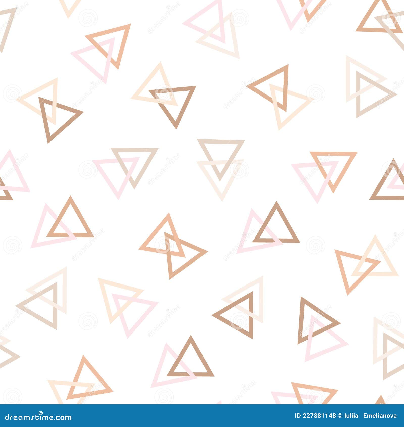 Seamless Pattern from Pink and Brown Triangles. White Background ...