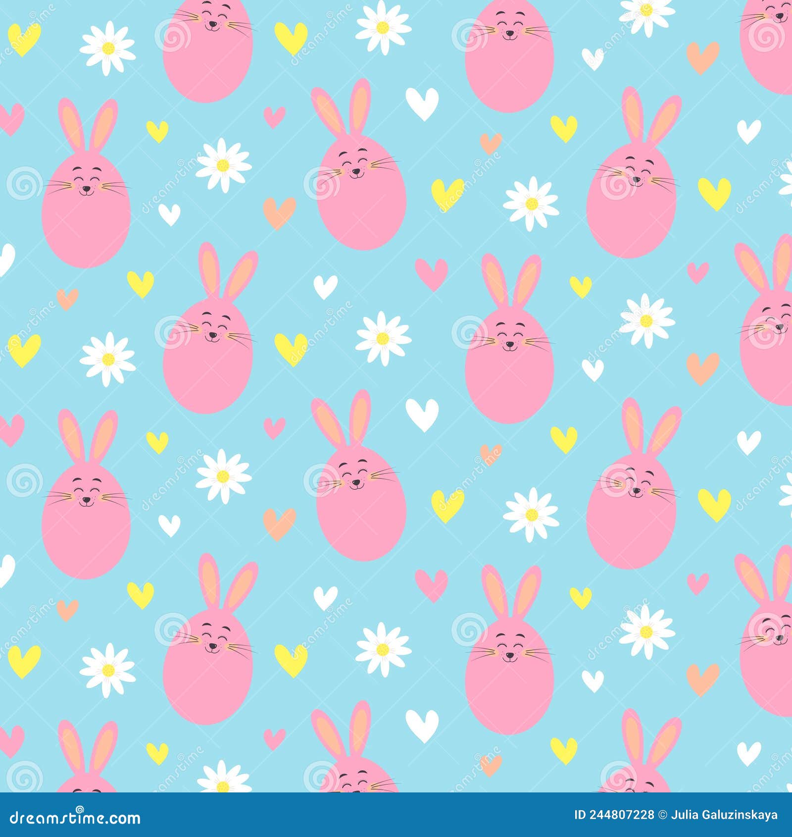Pink rabbit pattern stock vector. Illustration of character - 244807228