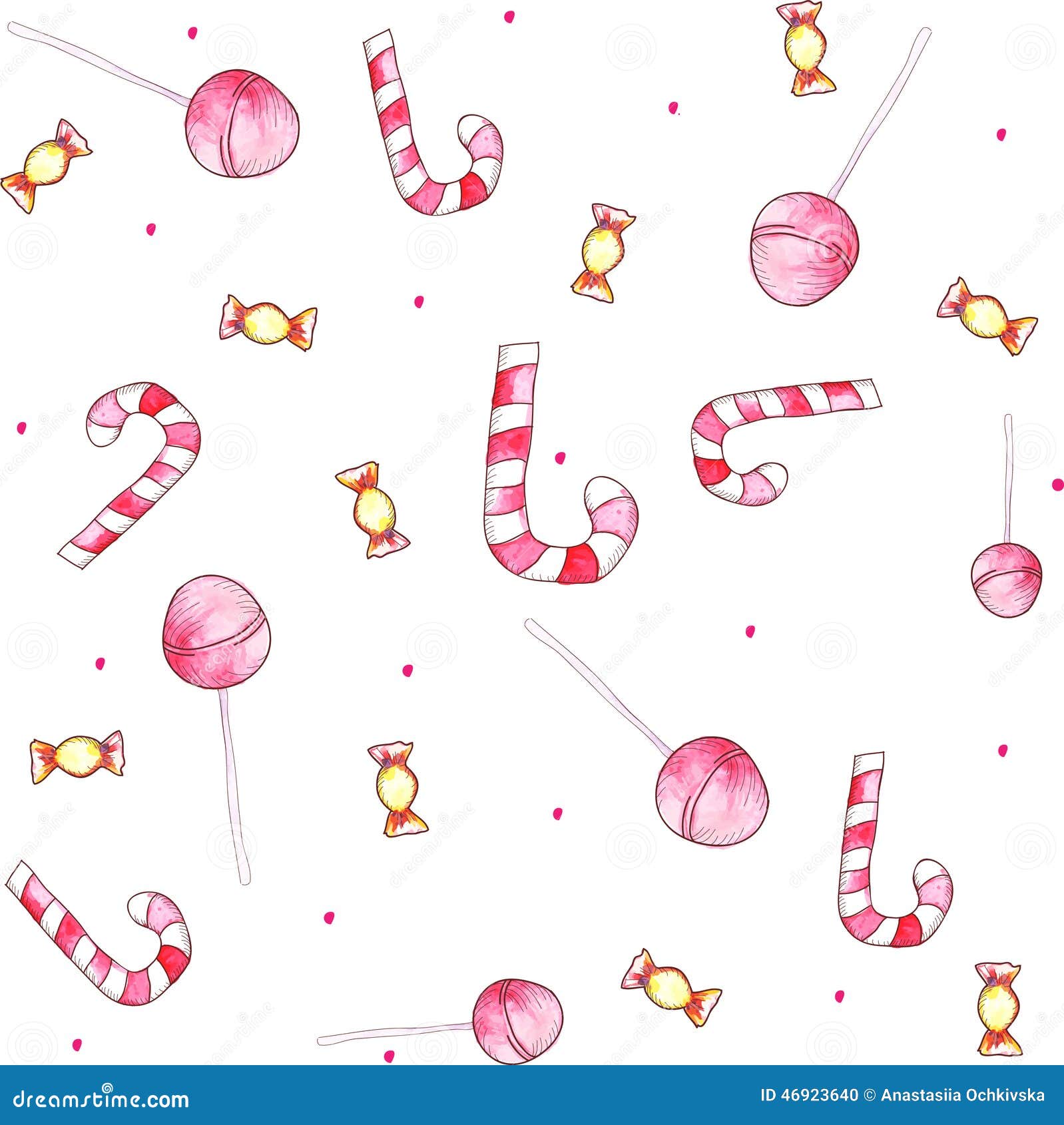 Seamless Pattern with Pink Candies Stock Illustration - Illustration of ...