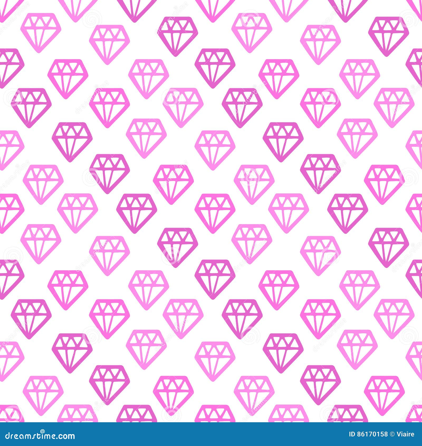 Seamless Pattern with a Pink Diamond Stock Vector - Illustration of ...