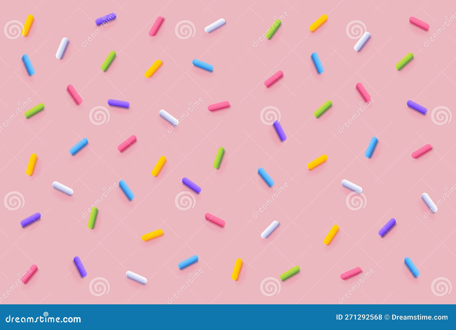 Seamless Pattern of Pink Donut Glaze with Many Decorative Sprinkles ...