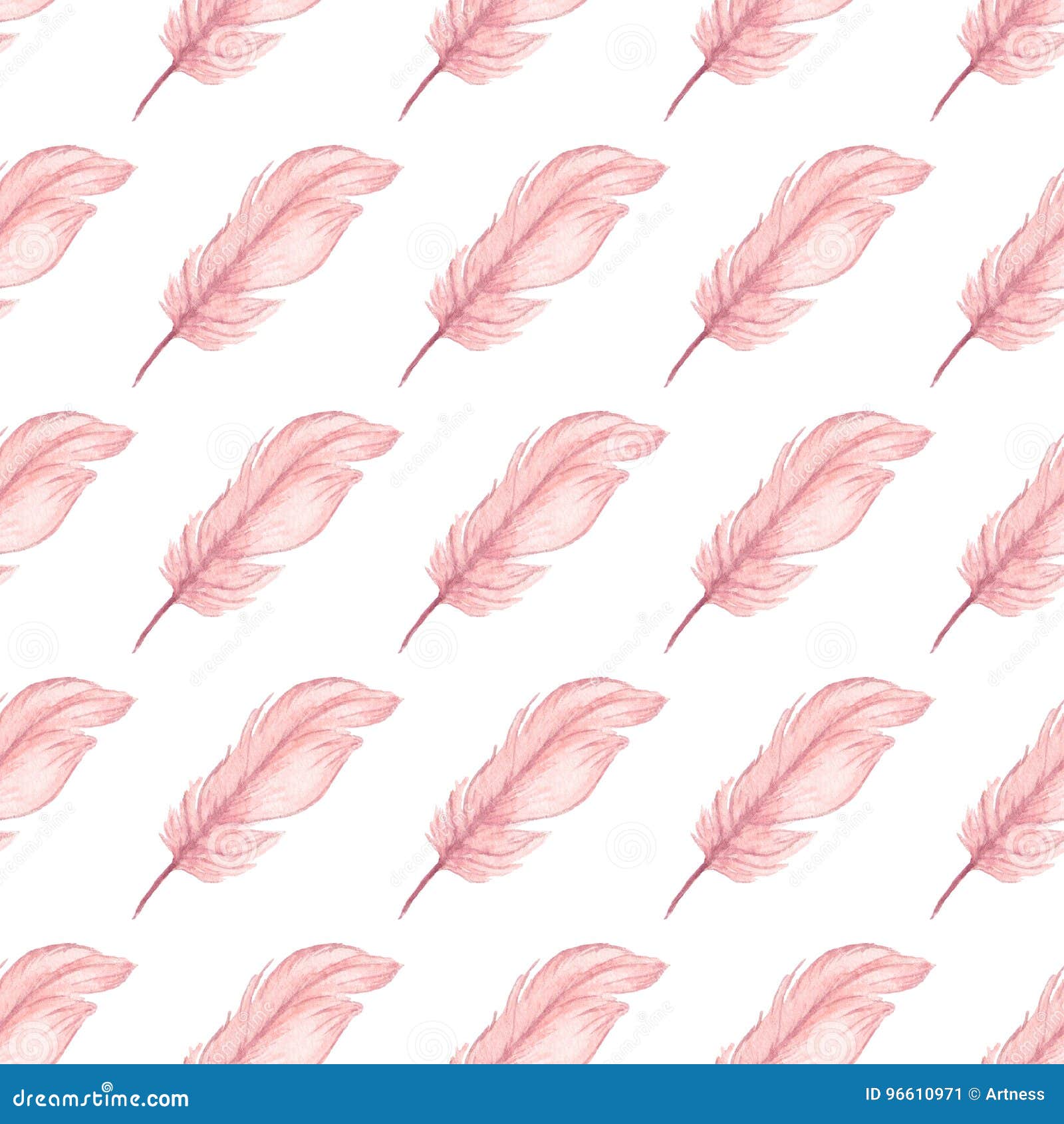 Seamless Pattern with Pink Feathers Stock Illustration - Illustration ...
