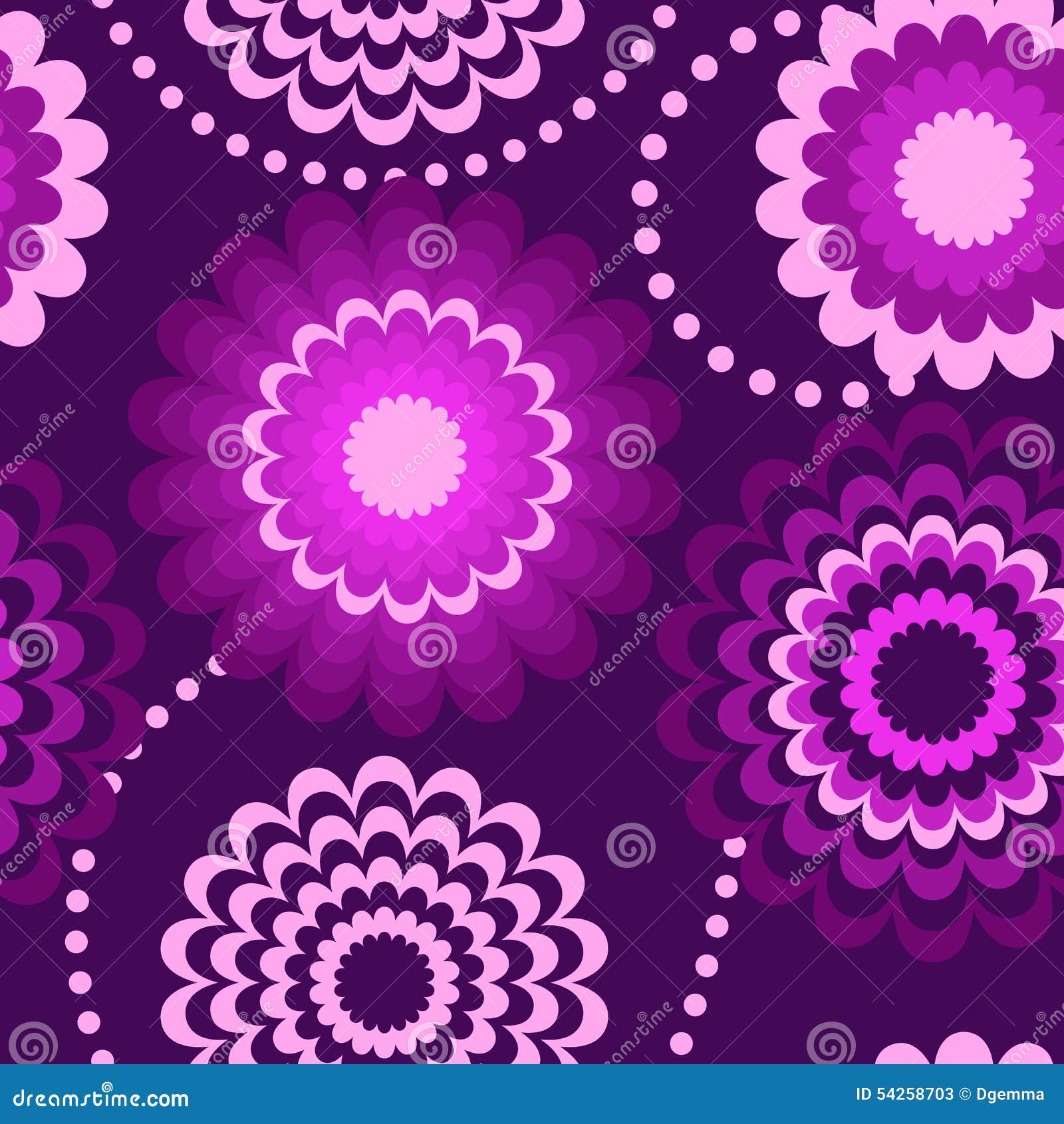 Seamless Pattern with Pink Flowers Stock Vector - Illustration of ...