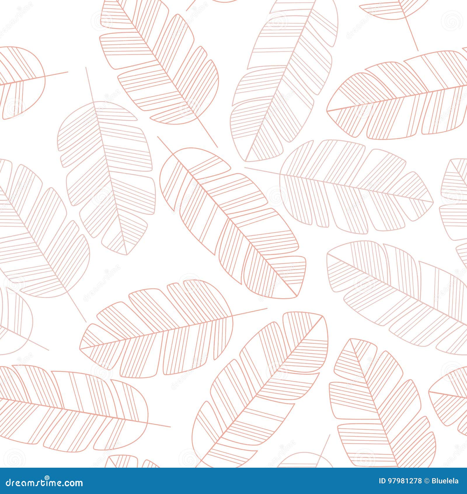 Seamless Pattern with Pink Leaves on White Background Stock Vector ...