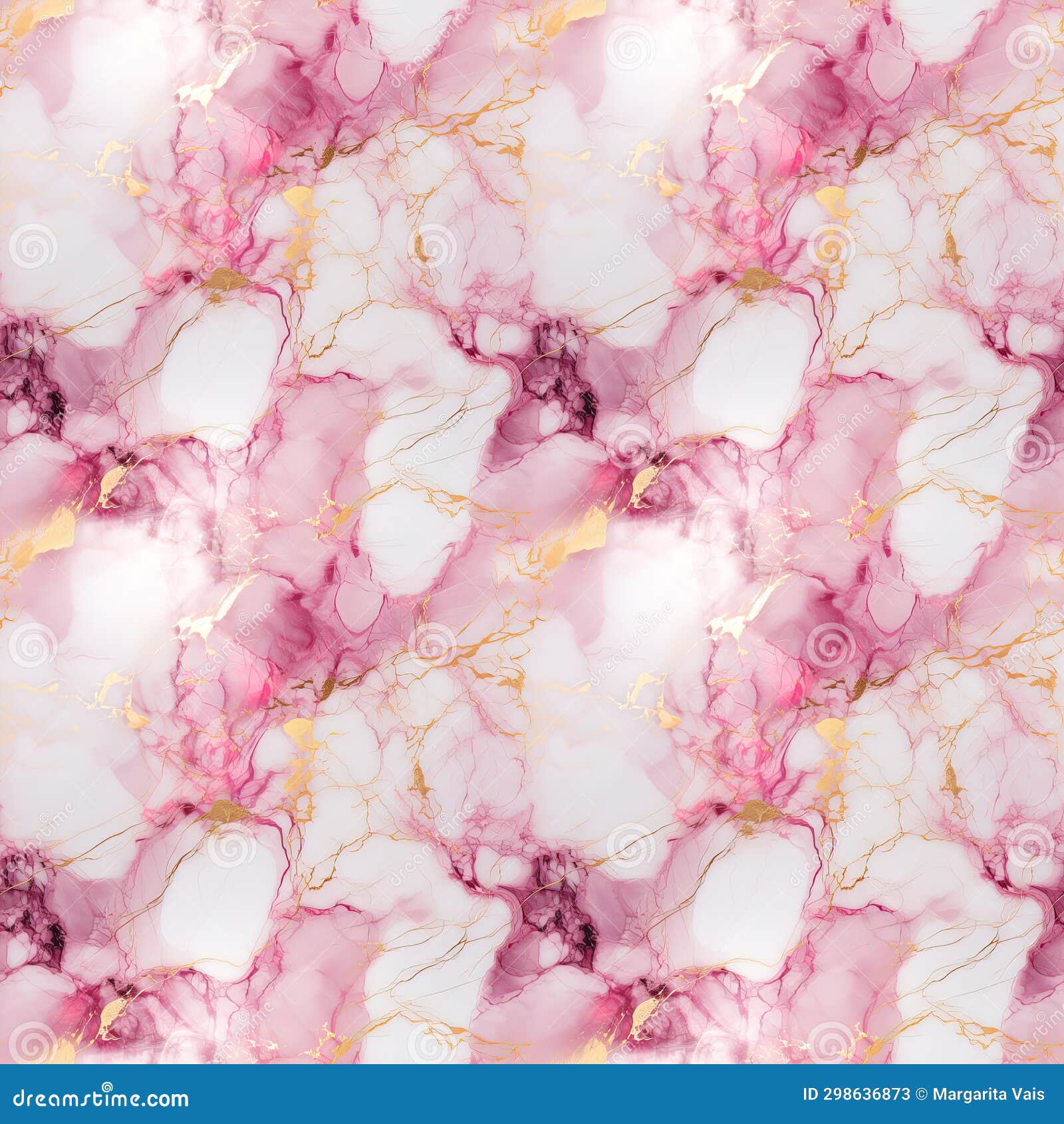 Seamless Pattern Pink Marble with Gold Stock Illustration ...