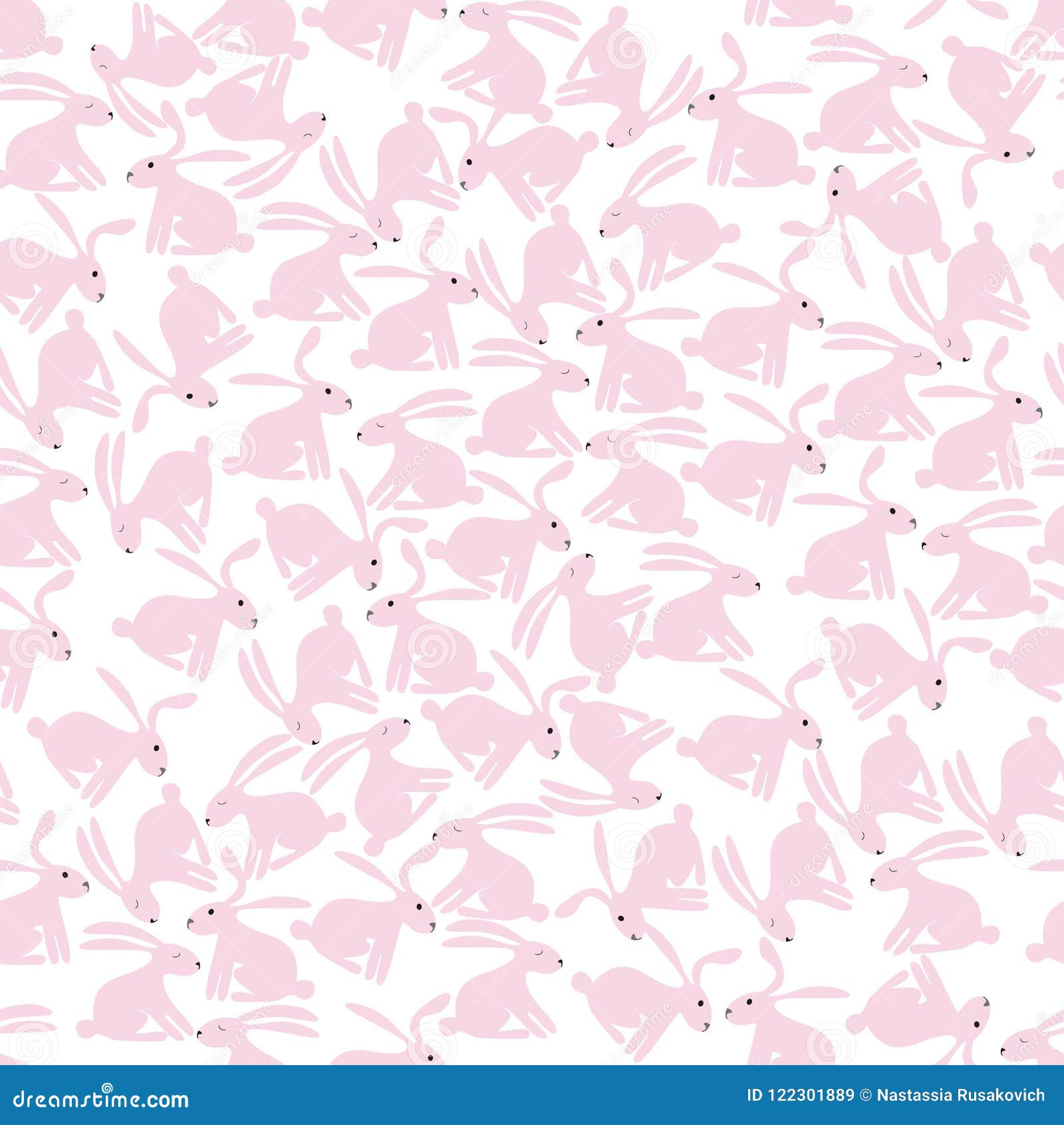 Seamless Pattern with Rabbits. Pink Stock Vector - Illustration of ...