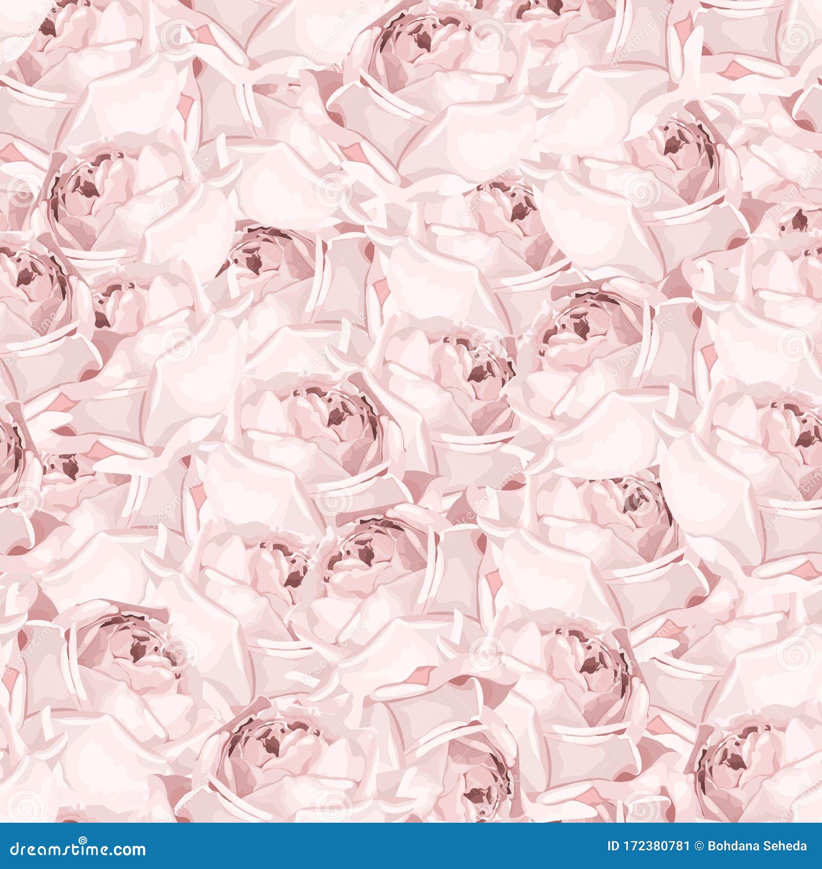 Seamless Pattern with Pink Roses Stock Vector - Illustration of print ...