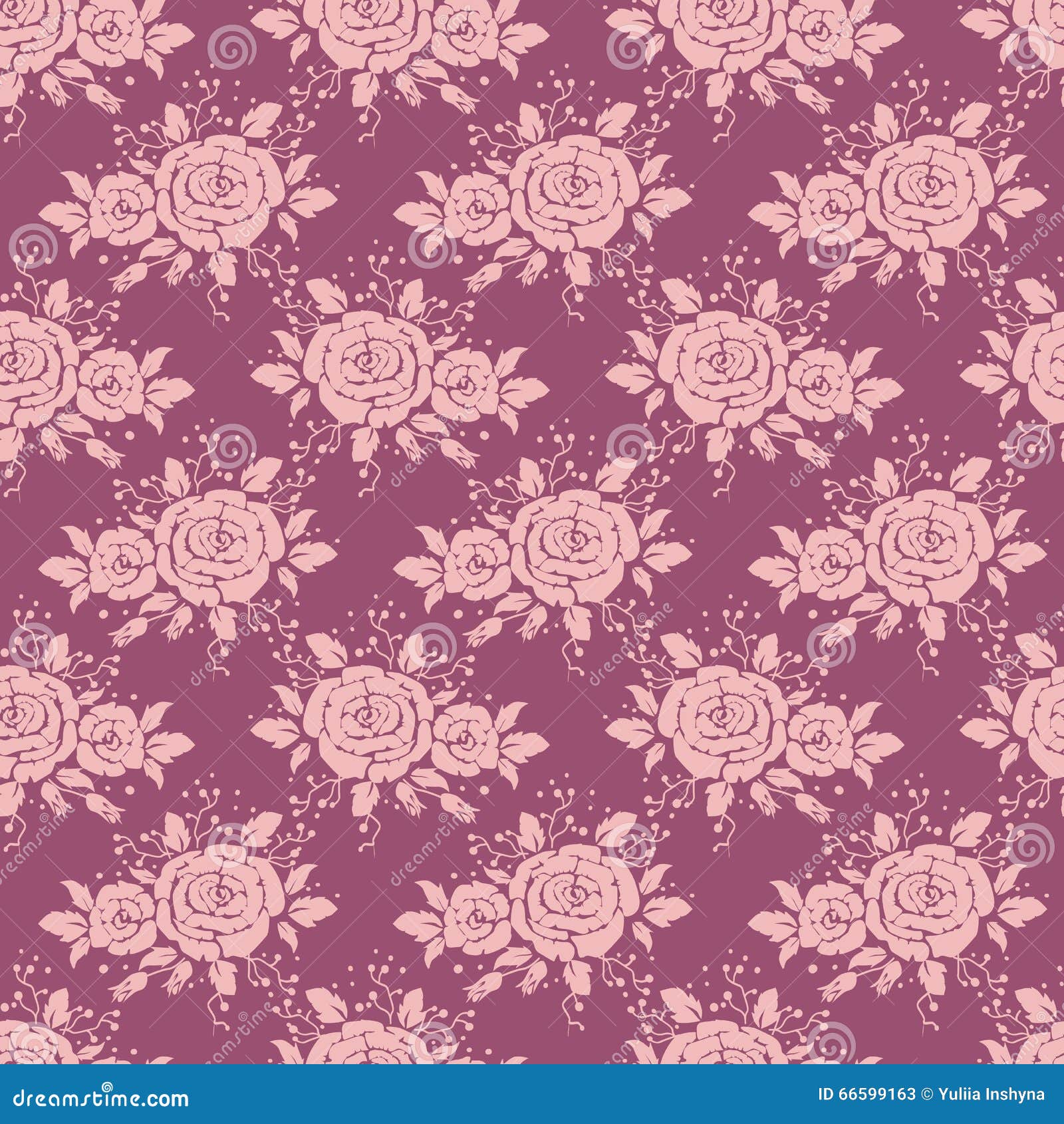Seamless Pattern with Pink Roses Stock Vector - Illustration of nature ...