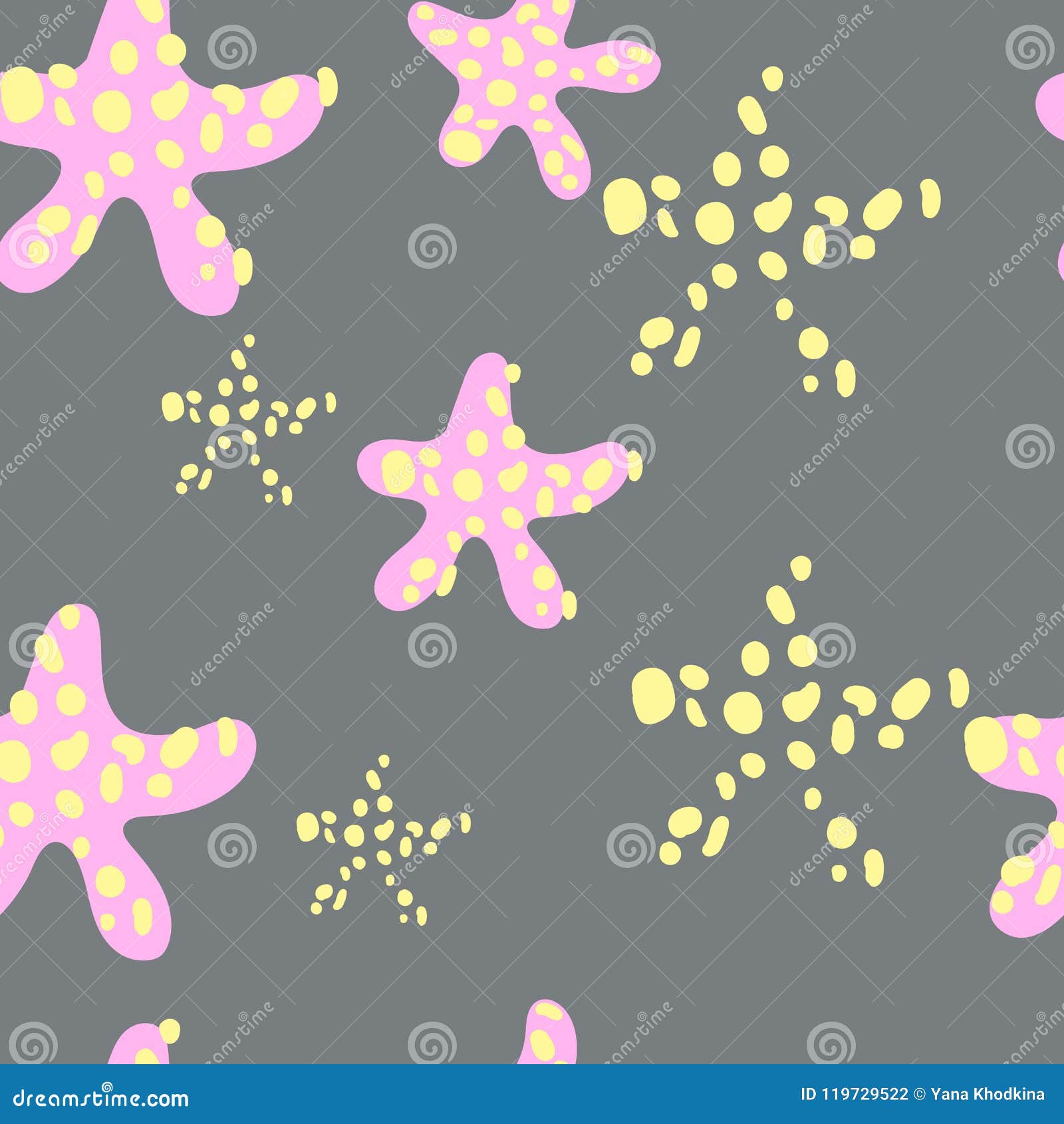 Seamless Pattern Pink Starfish Stock Vector - Illustration of abstract ...