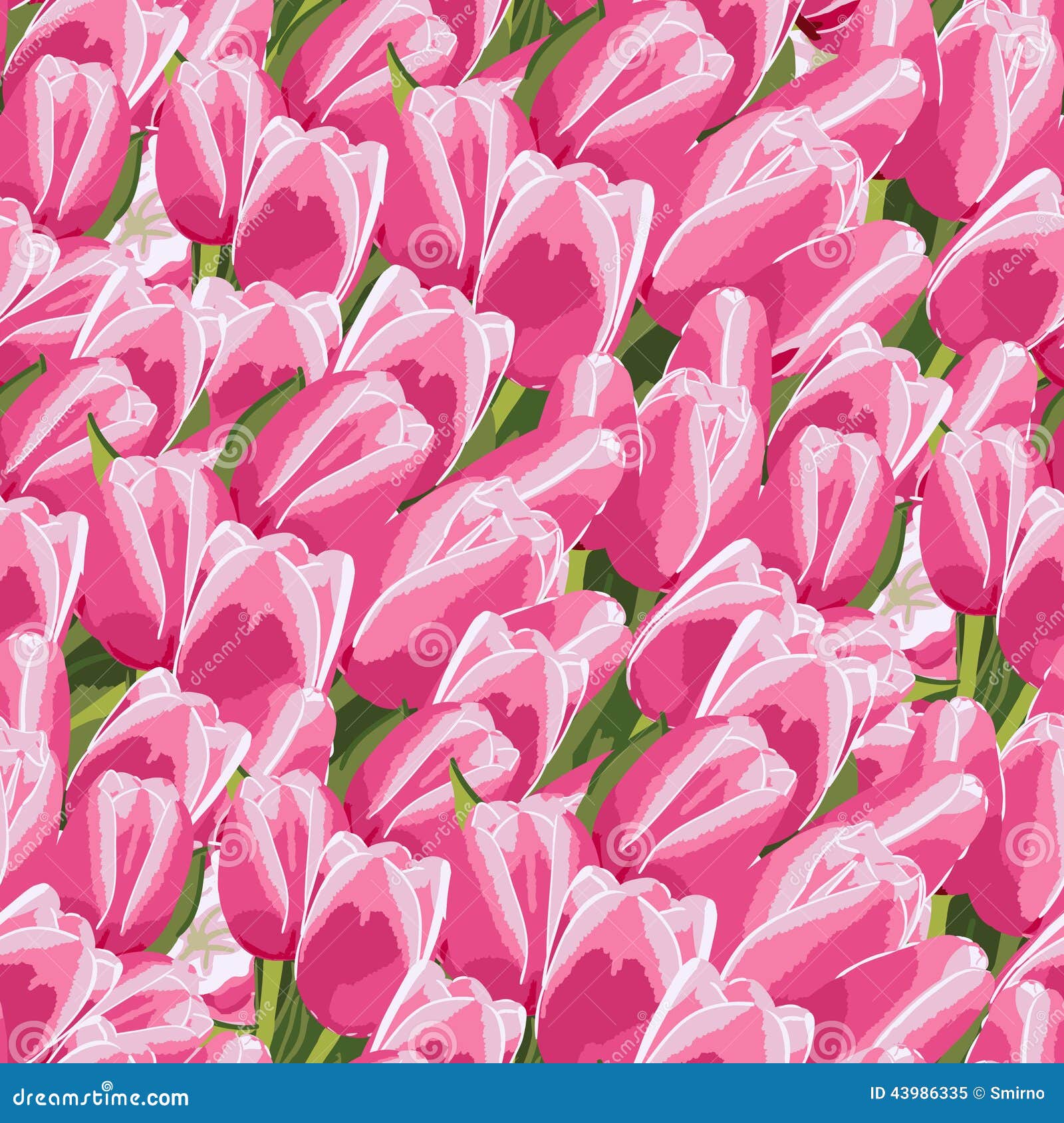 Seamless Pattern with a Pink Tulips Stock Vector - Illustration of ...