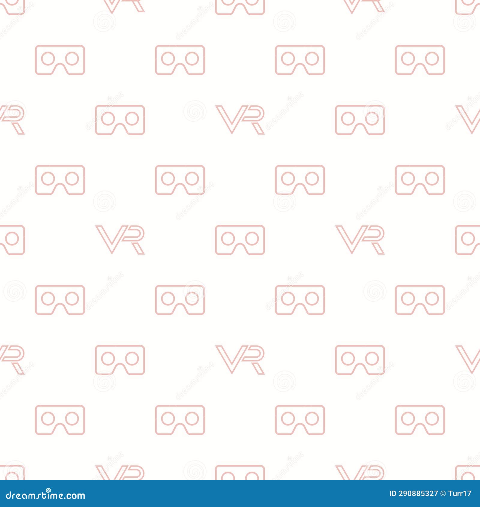 Seamless Modern Pattern with VR Logos Stock Illustration - Illustration ...