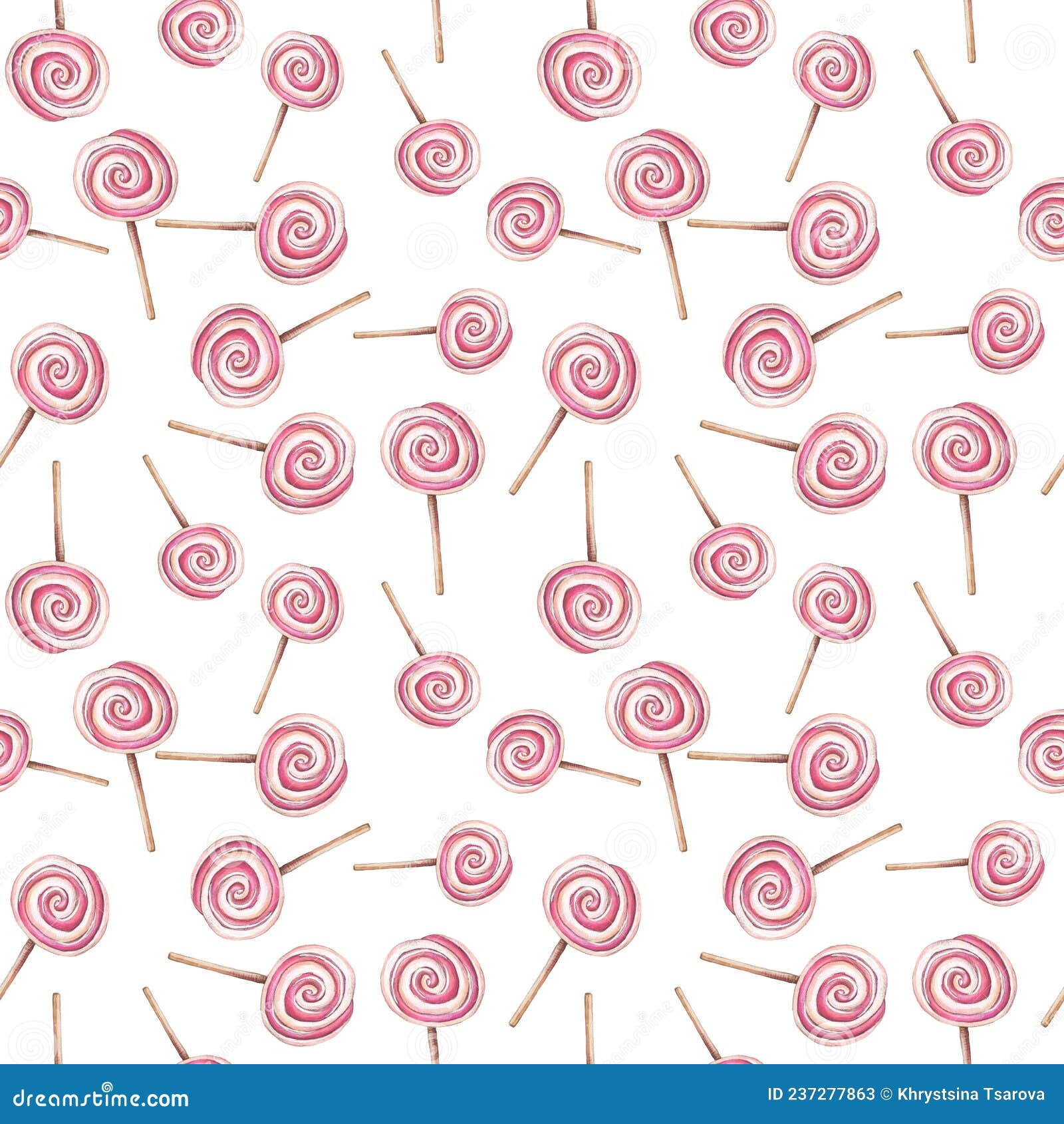Seamless Pattern with Pink and White Lollipops. Stock Illustration ...