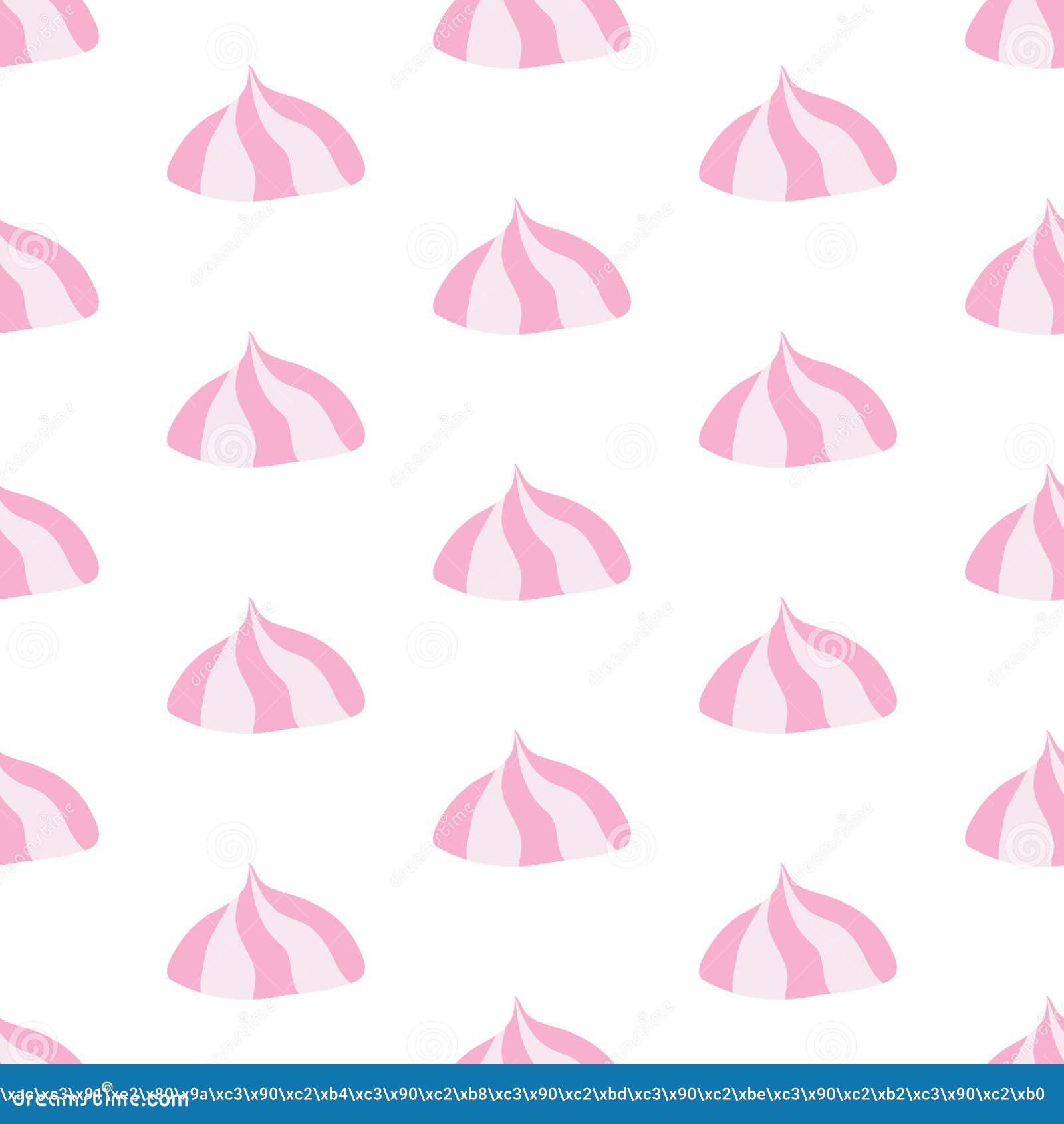 Seamless Pattern with Pink-white Striped Marshmallow Stock Vector ...