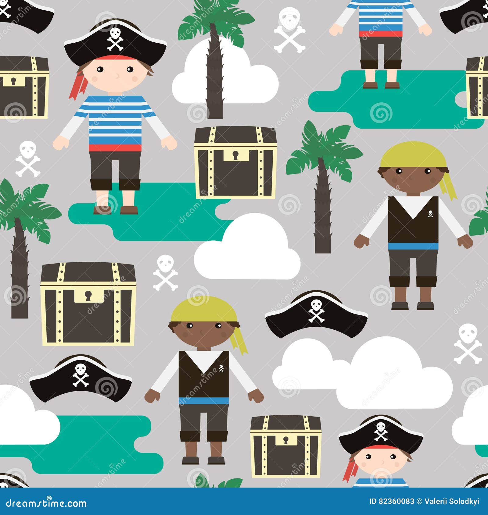 Pirates Kids Cards. Birthday Invitation Template, Colorful Creative ...