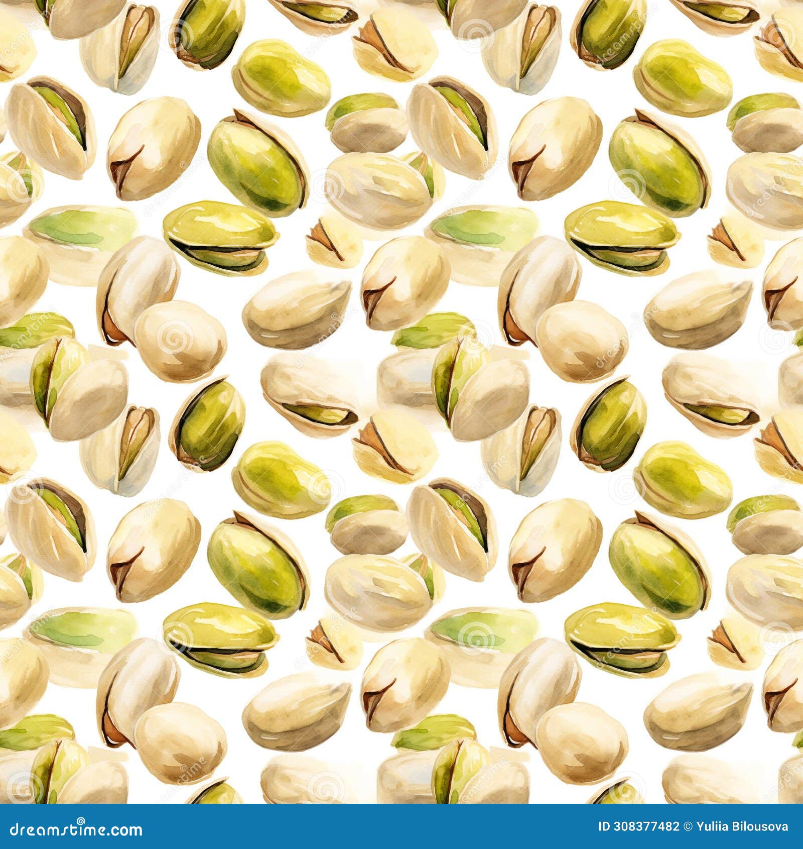 Seamless Pattern of Pistachios in Shell As a Food Background. Stock ...