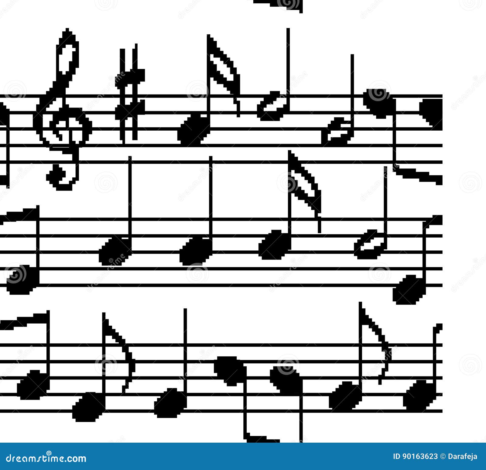 Seamless Pattern Pixel Art Notes Stock Illustration - Illustration of ...