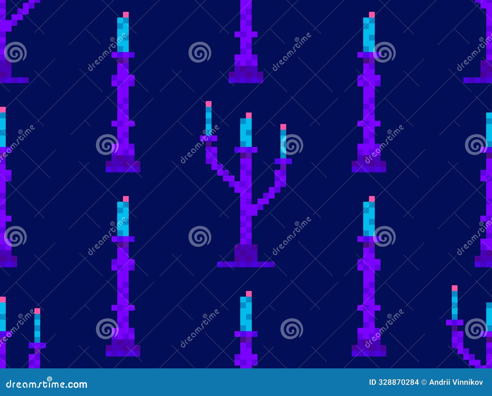 Seamless Pattern of Pixel Candlesticks. Candlestick with Candles in 8 ...