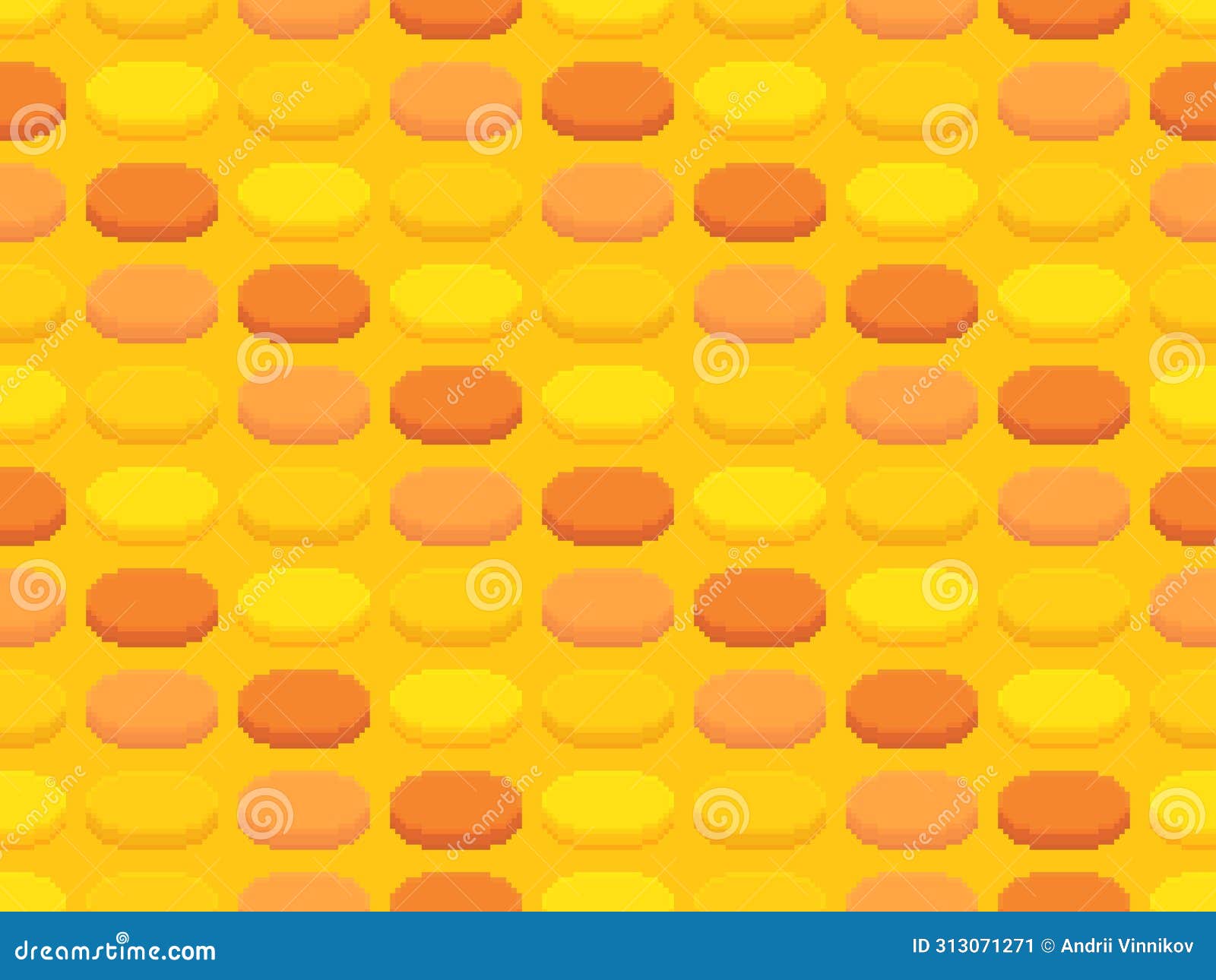 Pixel Art Gold Ornamental Digital Halftone Squares Greek Style Modern ...