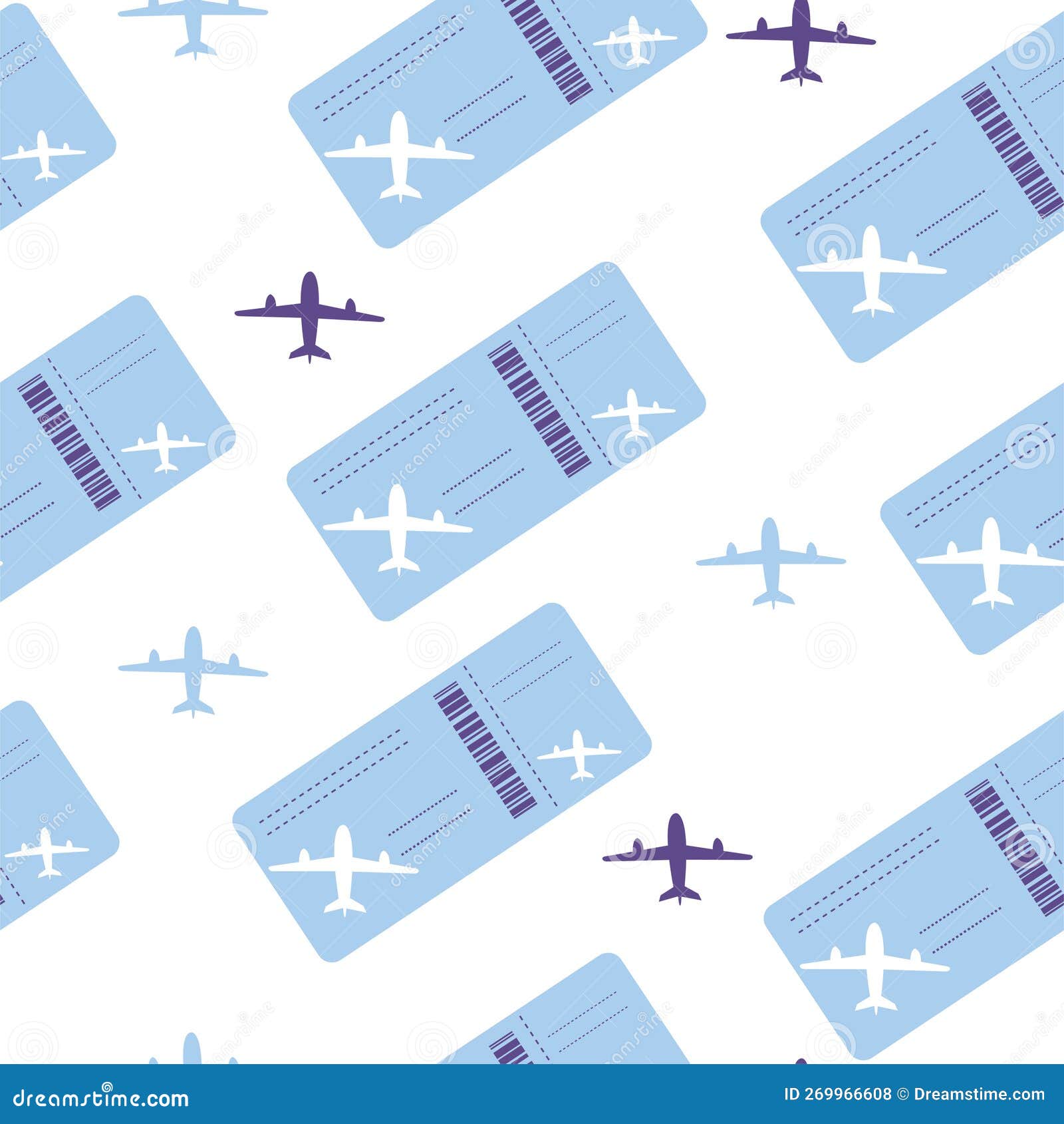Seamless Pattern of Plane Tickets. Boarding Pass for the Plane Stock ...