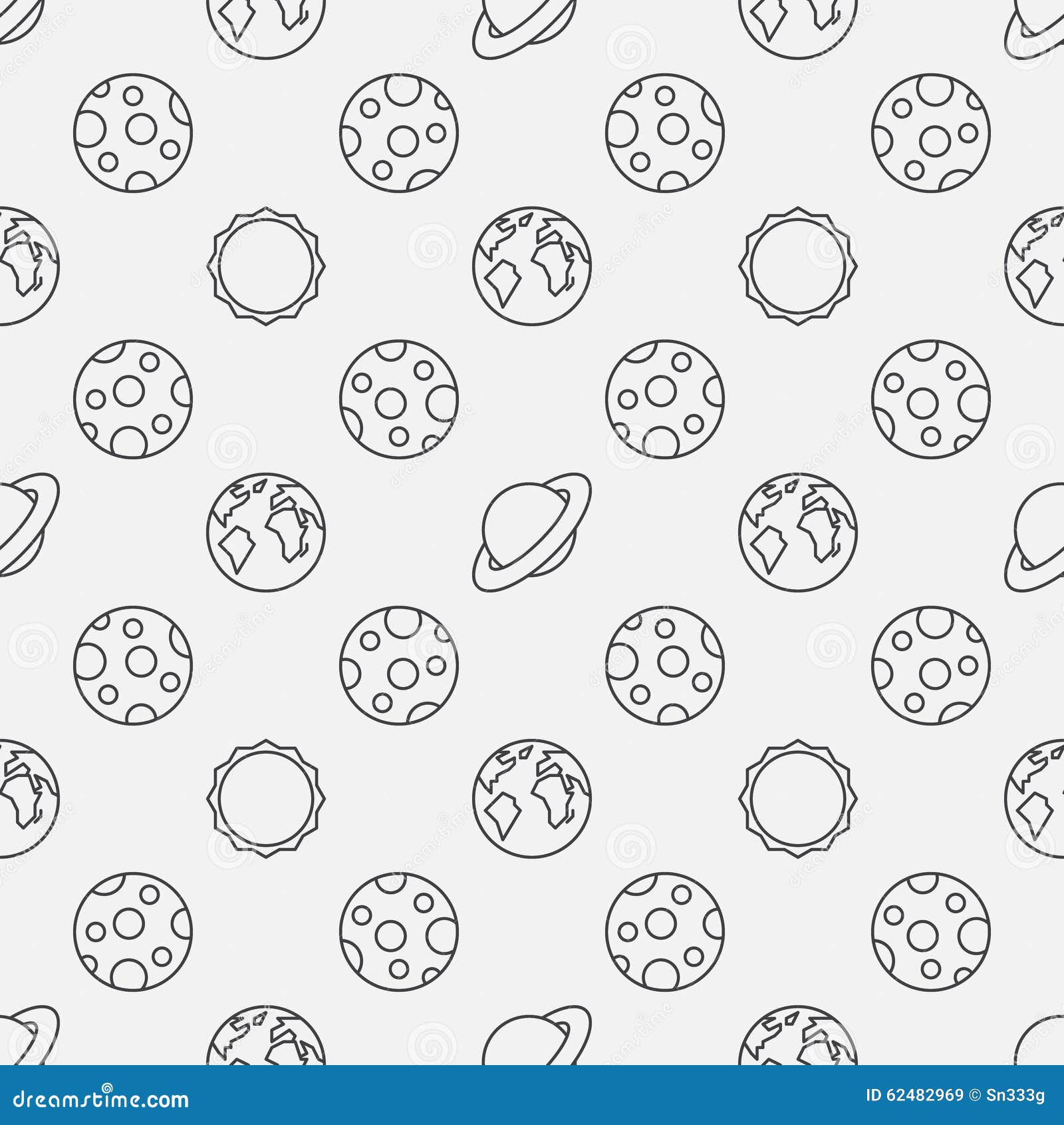 Seamless Pattern with Planets Stock Vector - Illustration of earth ...