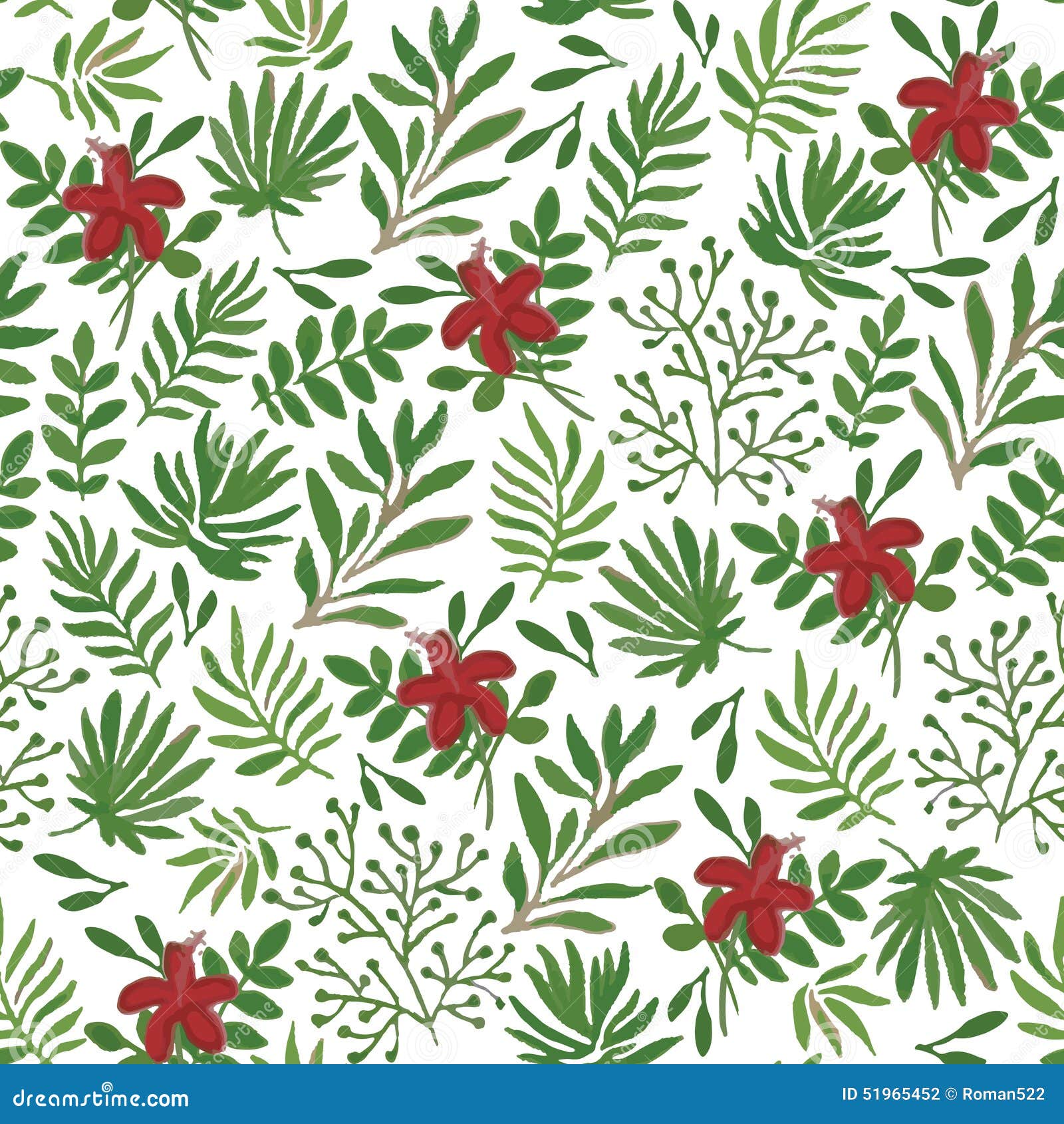Seamless Pattern with Plants Stock Vector - Illustration of tropical ...