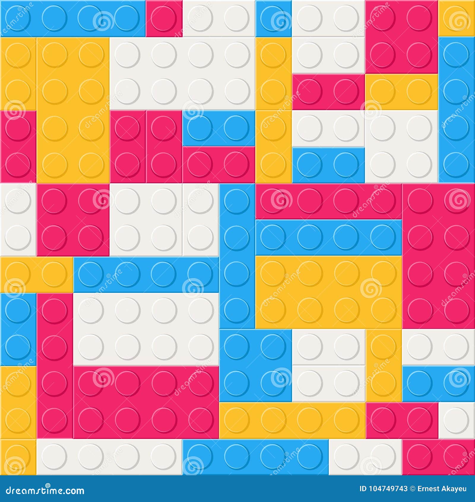 Seamless Pattern with Plastic Construction Details, Parts or Pieces ...