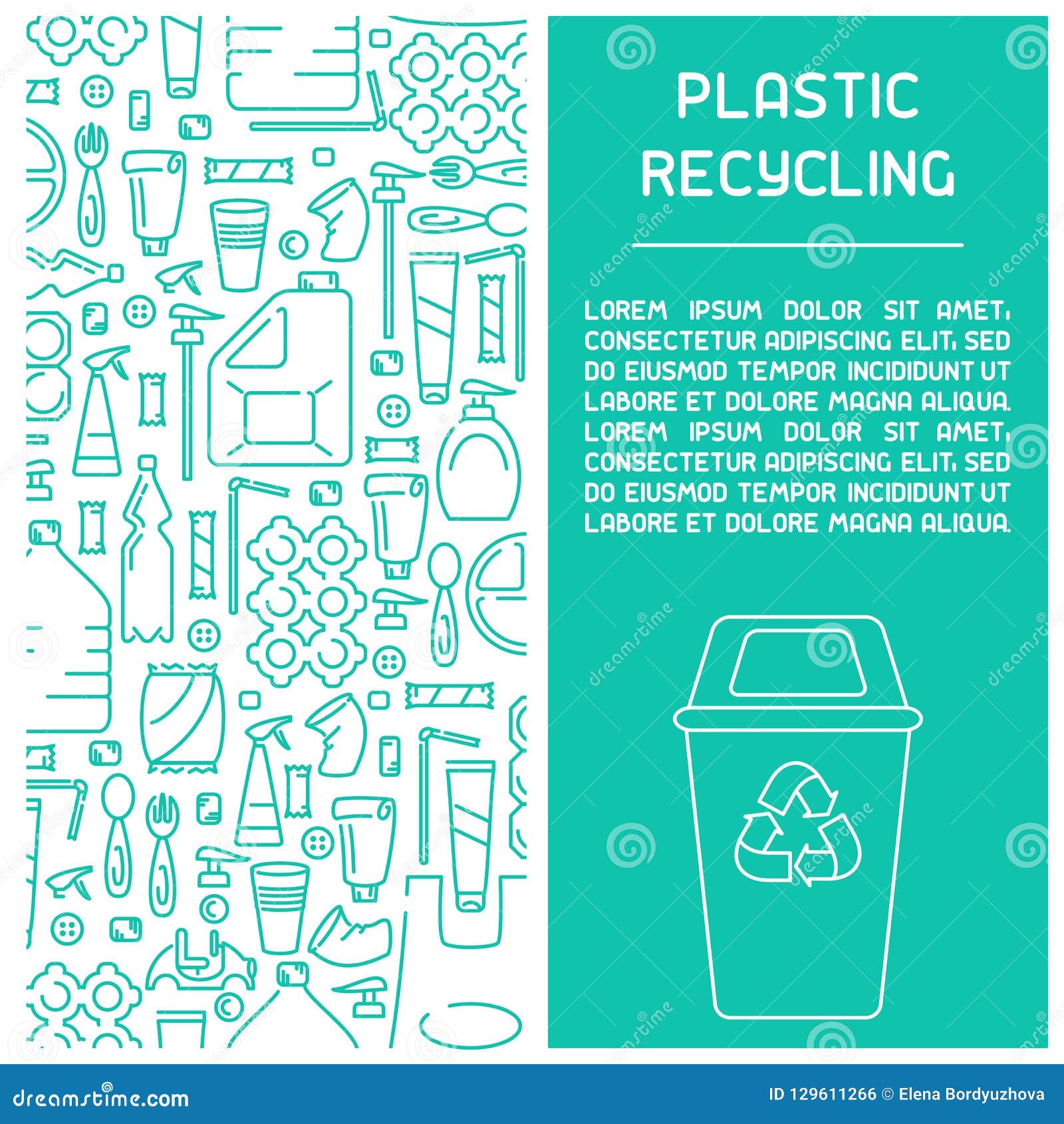 Seamless Pattern with Plastic Trash Elements Stock Vector ...