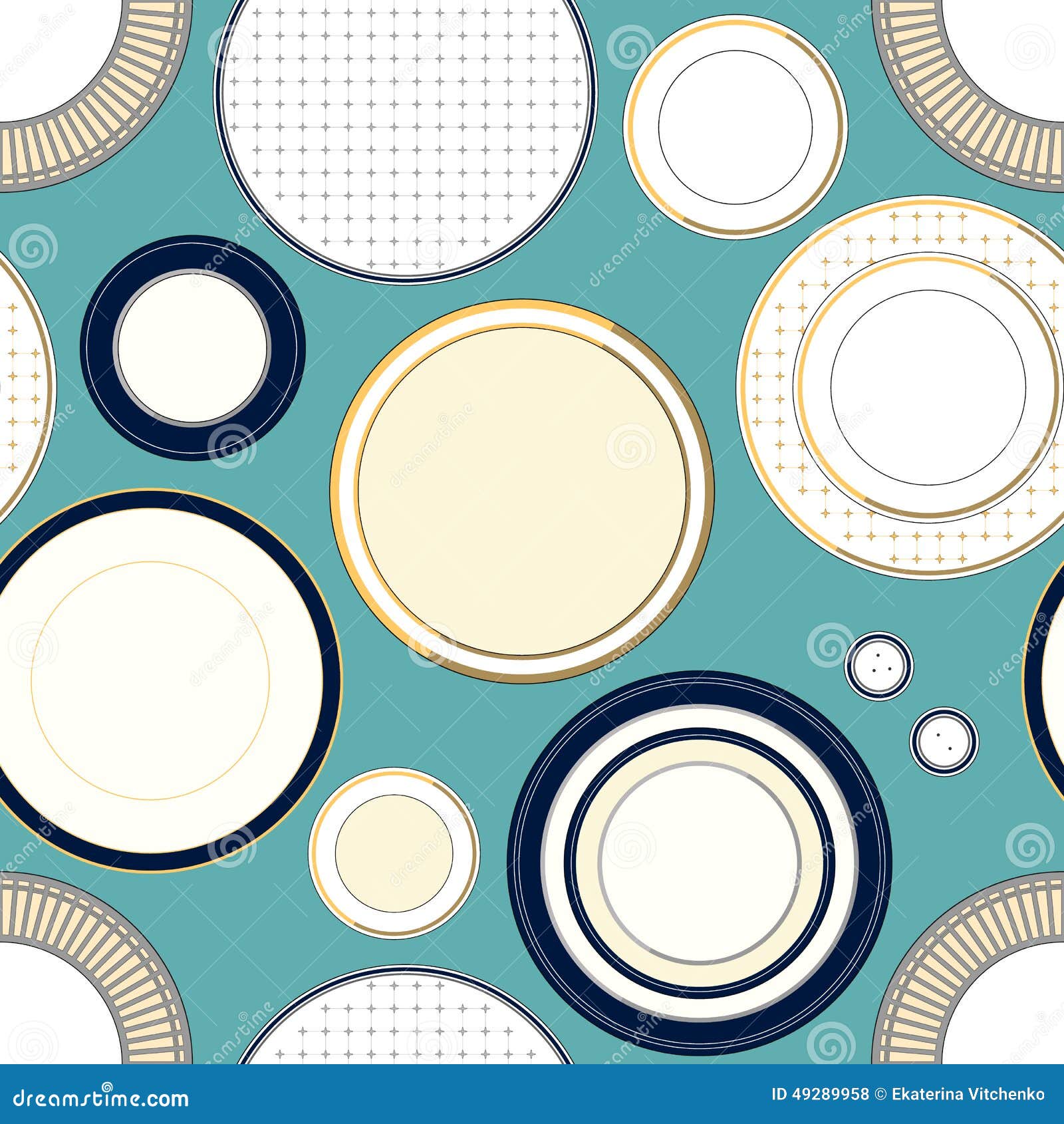 Seamless Pattern with Plates Stock Vector - Illustration of pattern ...
