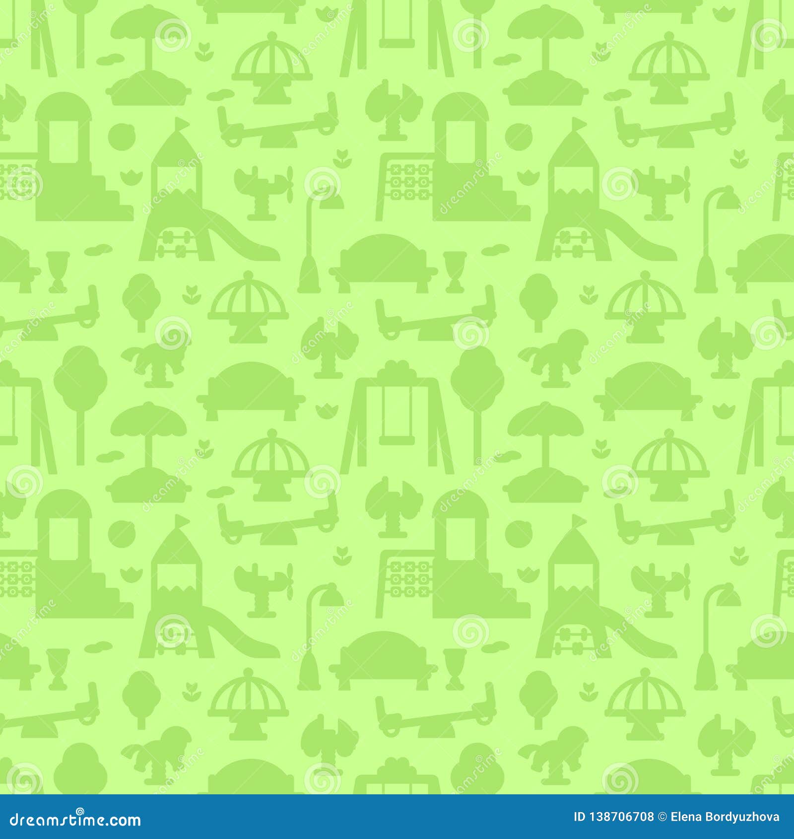 Set Of Playground Elements - Modern Vector Cartoon Isolated ...