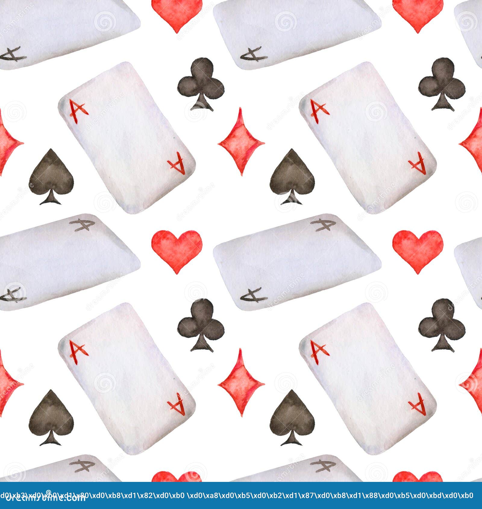 Seamless Pattern with Playing Card Symbols Stock Illustration ...