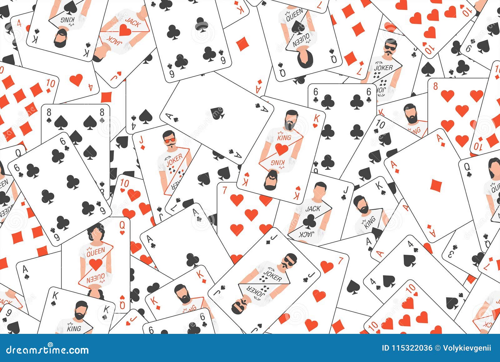 Seamless Pattern with Playing Cards Stock Vector - Illustration of ...