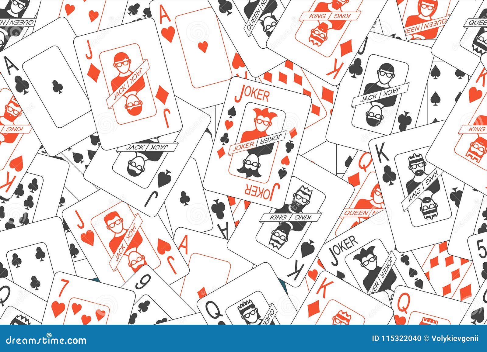 Seamless Pattern with Playing Cards Stock Vector - Illustration of ...