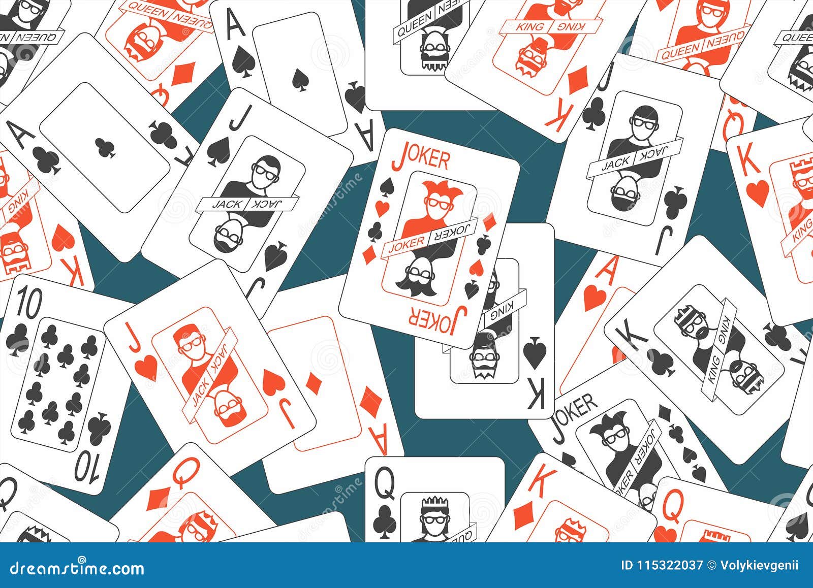 Seamless Pattern with Playing Cards Stock Vector - Illustration of ...