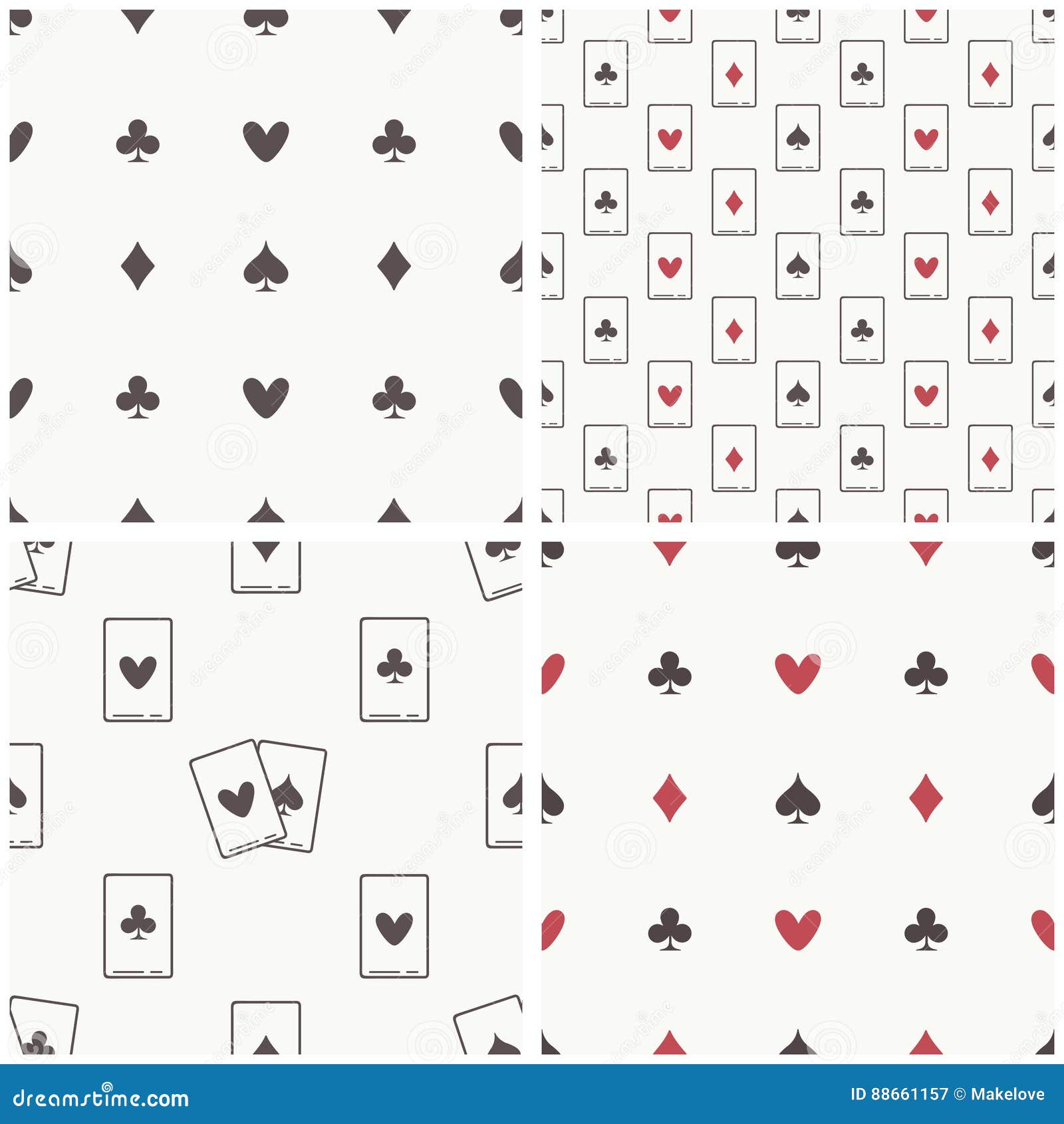 Seamless Pattern with Playing Cards Stock Illustration - Illustration ...