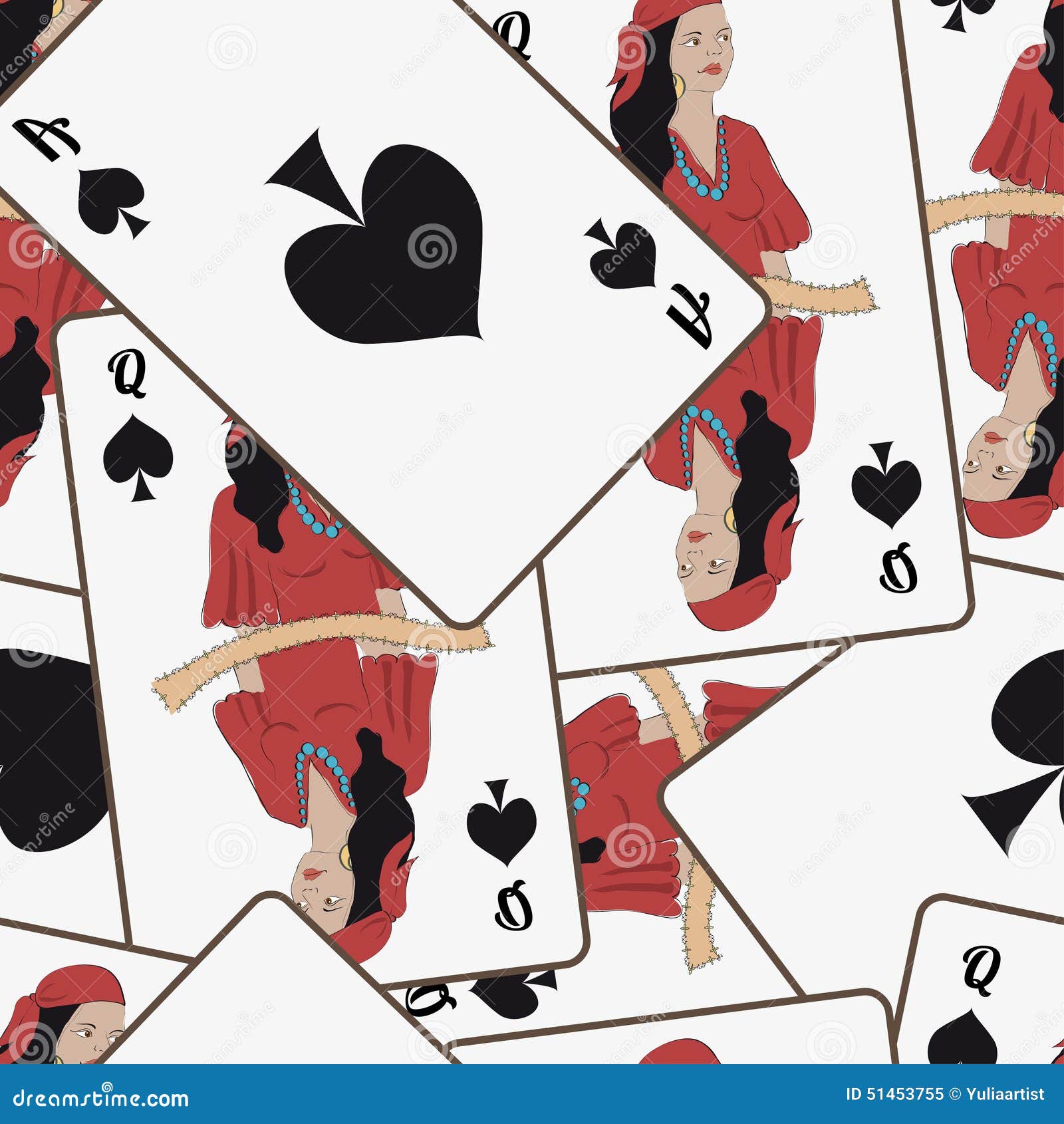 Seamless Pattern with Playing Cards Stock Vector - Illustration of ...