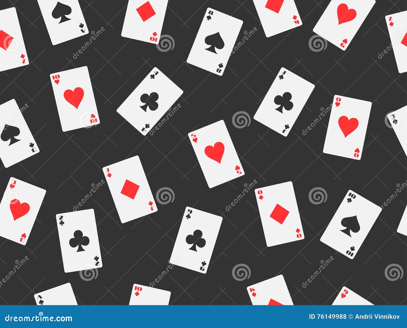 Seamless Pattern with Playing Cards. Vector. Stock Vector ...