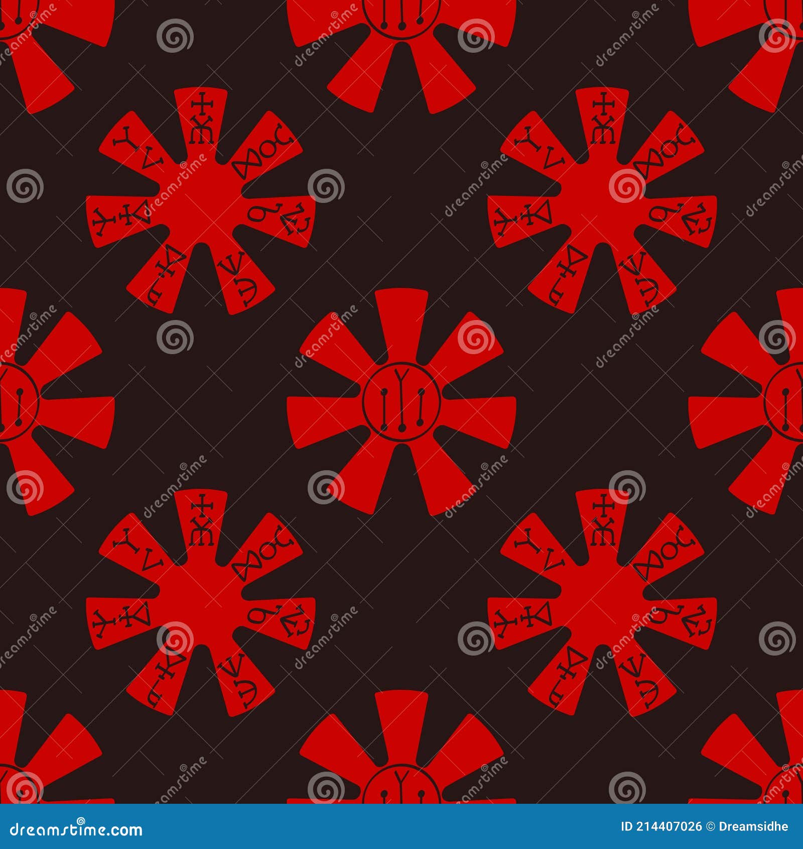 Seamless Pattern with the Pliska Rosette Medieval Bulgarian Symbol ...