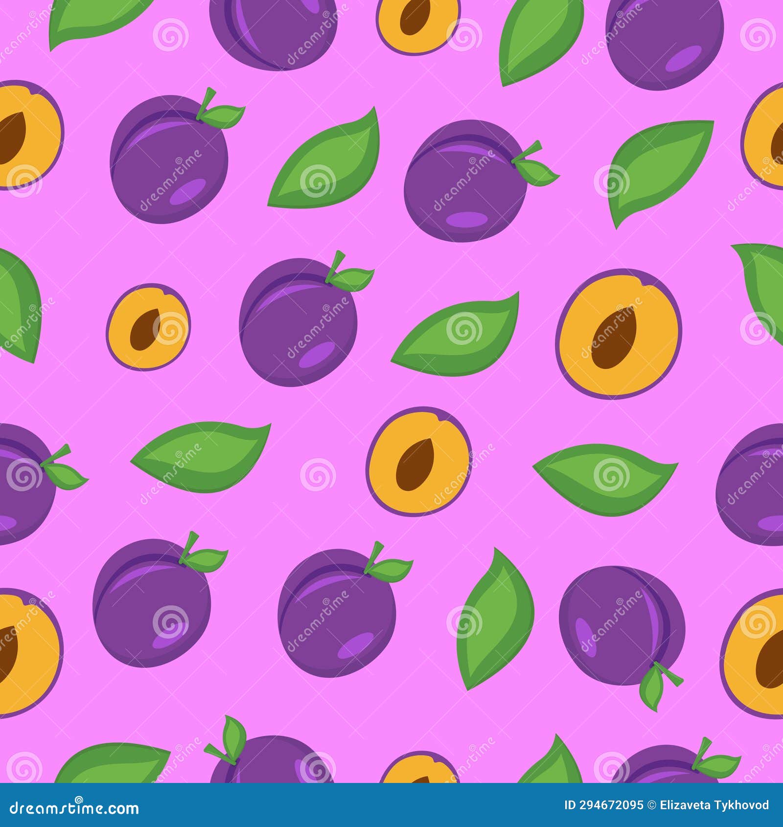 Seamless Pattern with Plums. Plum Pattern for Fabric, Packaging ...