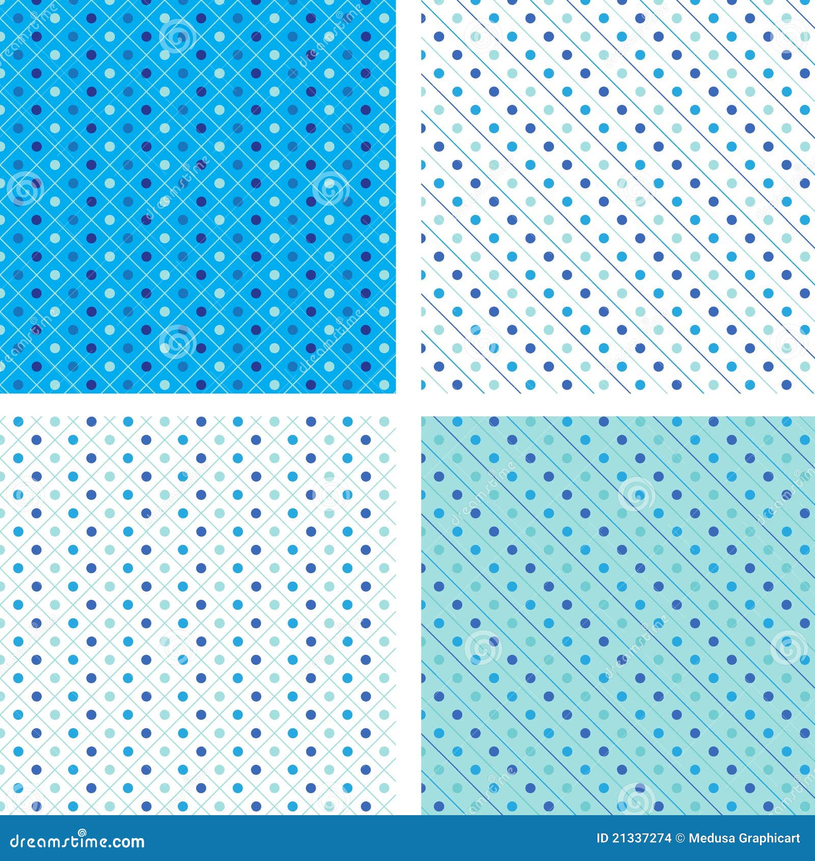 Seamless Pattern Pois White and Blue Stock Vector - Illustration of ...